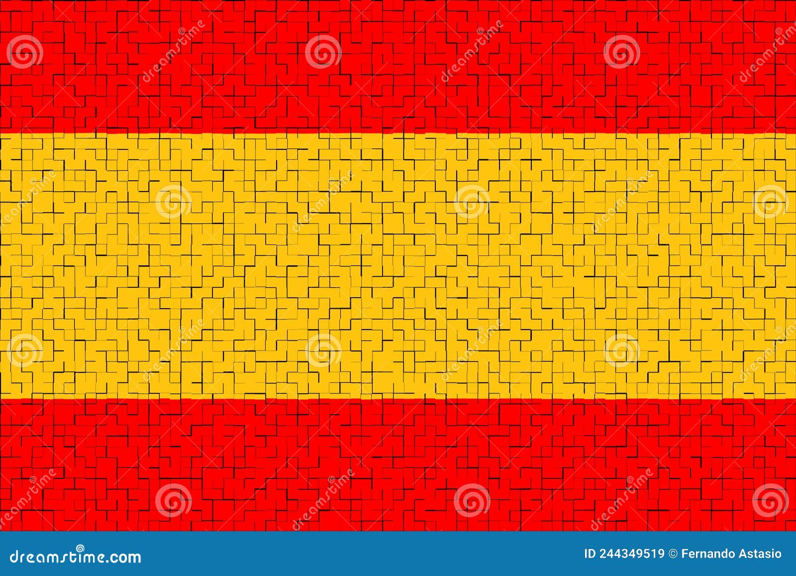 Spain. Flag of Spain. Llustration of the Flag of Spain. Horizontal ...