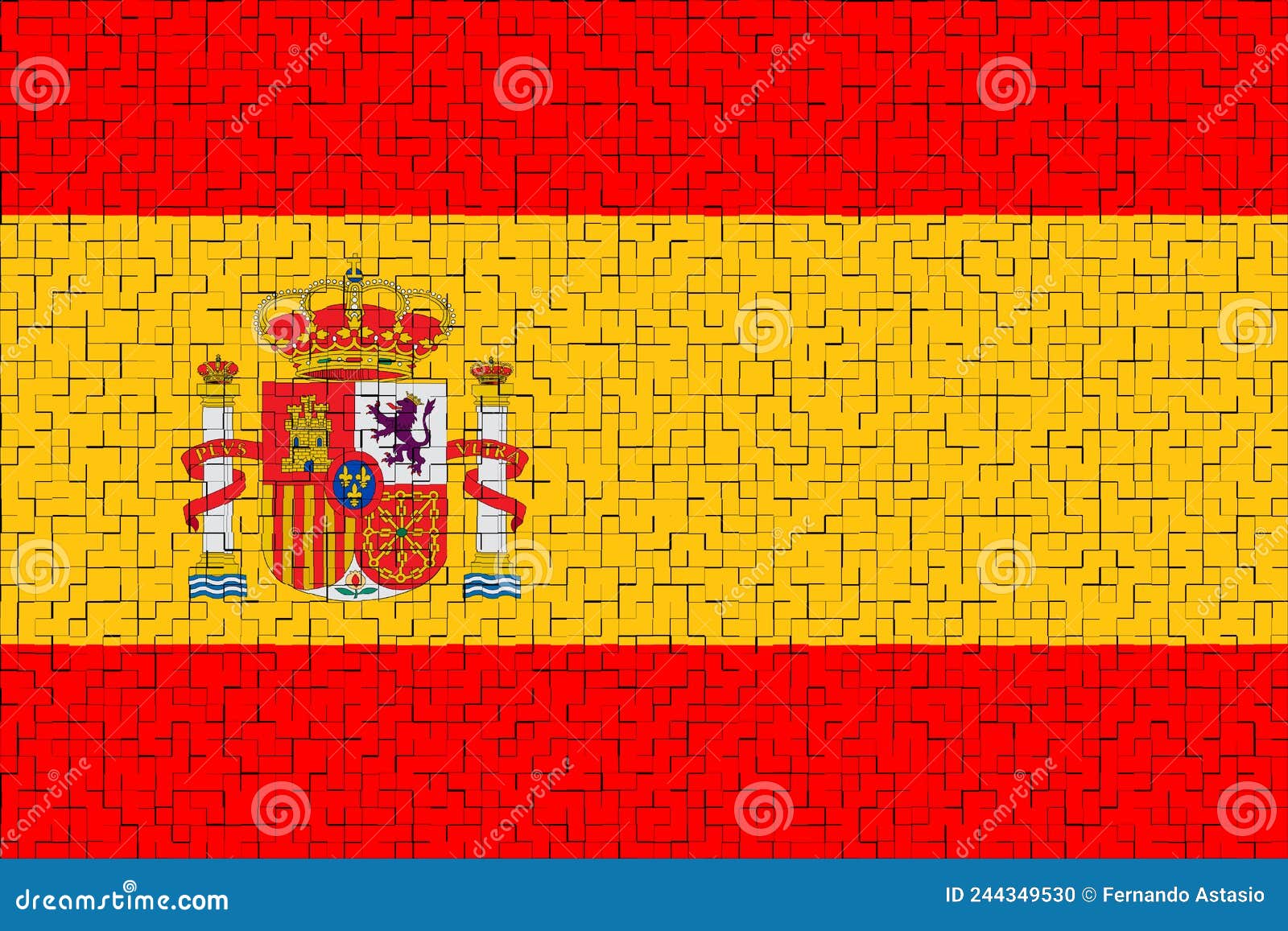 Spain. Flag of Spain. Llustration of the Flag of Spain. Horizontal ...