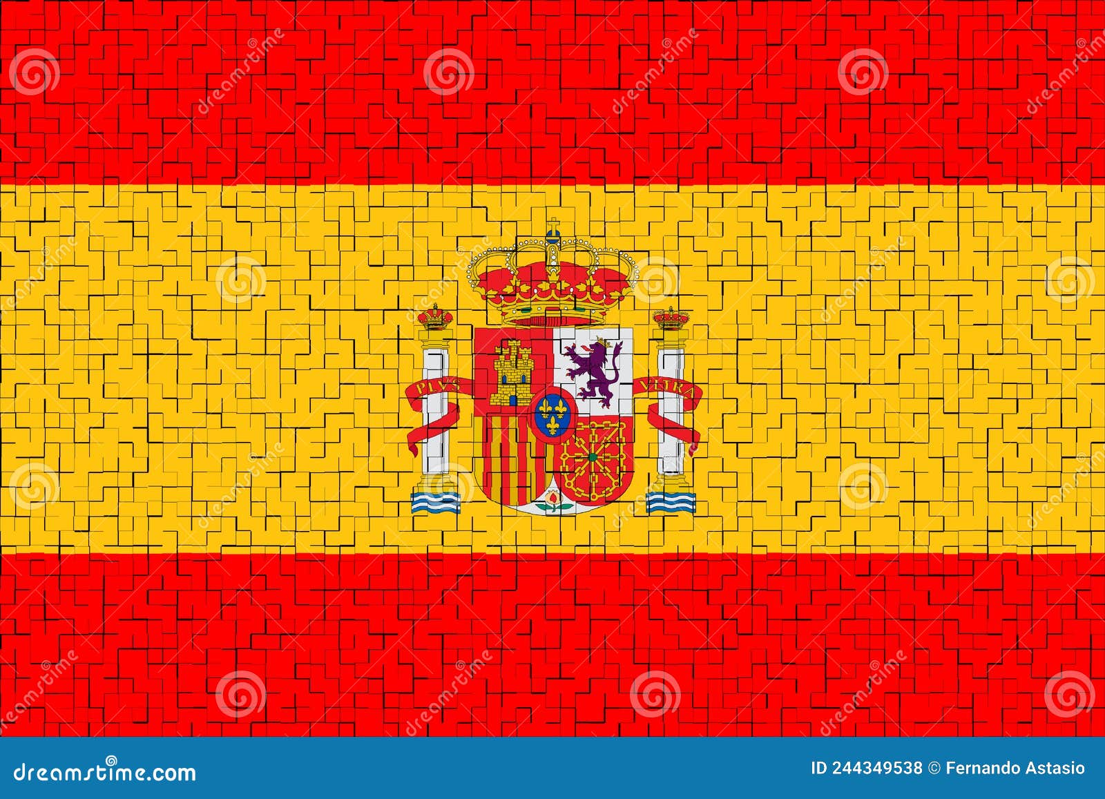 Spain. Flag of Spain. Llustration of the Flag of Spain. Horizontal ...