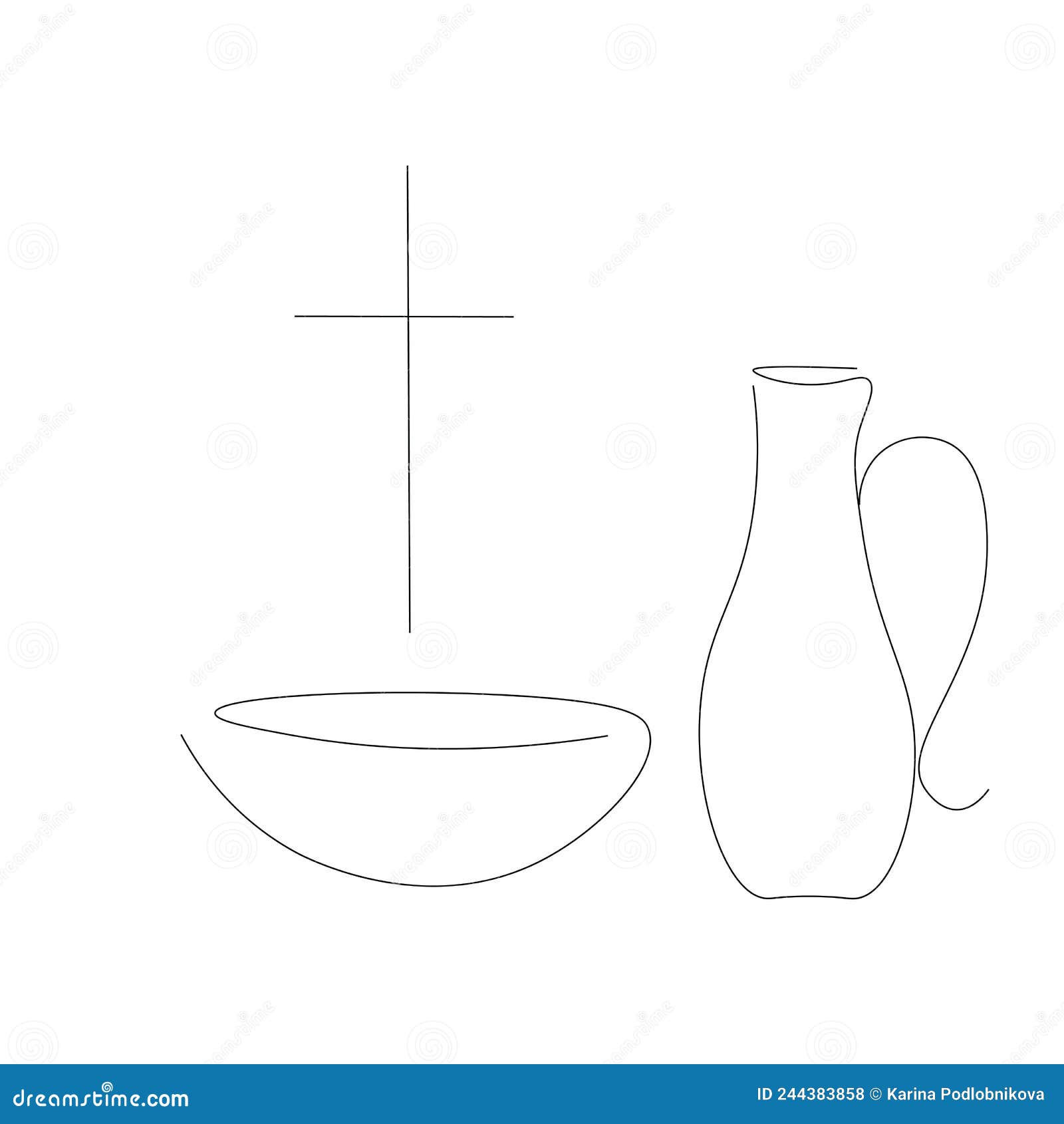 Baptism Symbols Christian Sign Draw, Vector Illustration Stock Vector ...