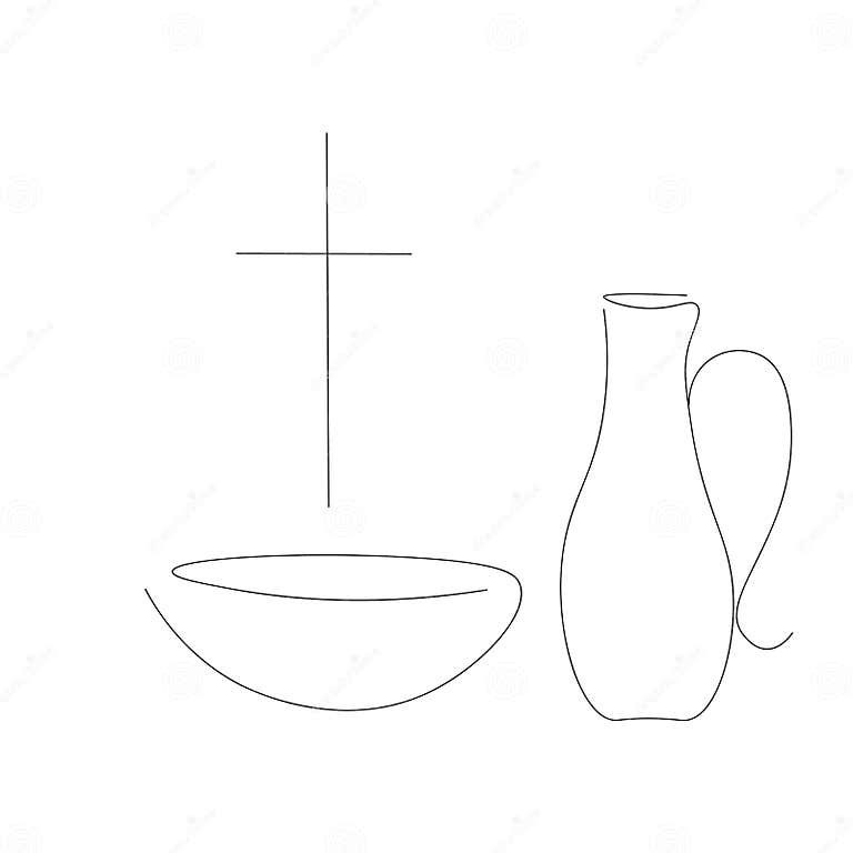 Baptism Symbols Christian Sign Draw, Vector Illustration Stock Vector ...