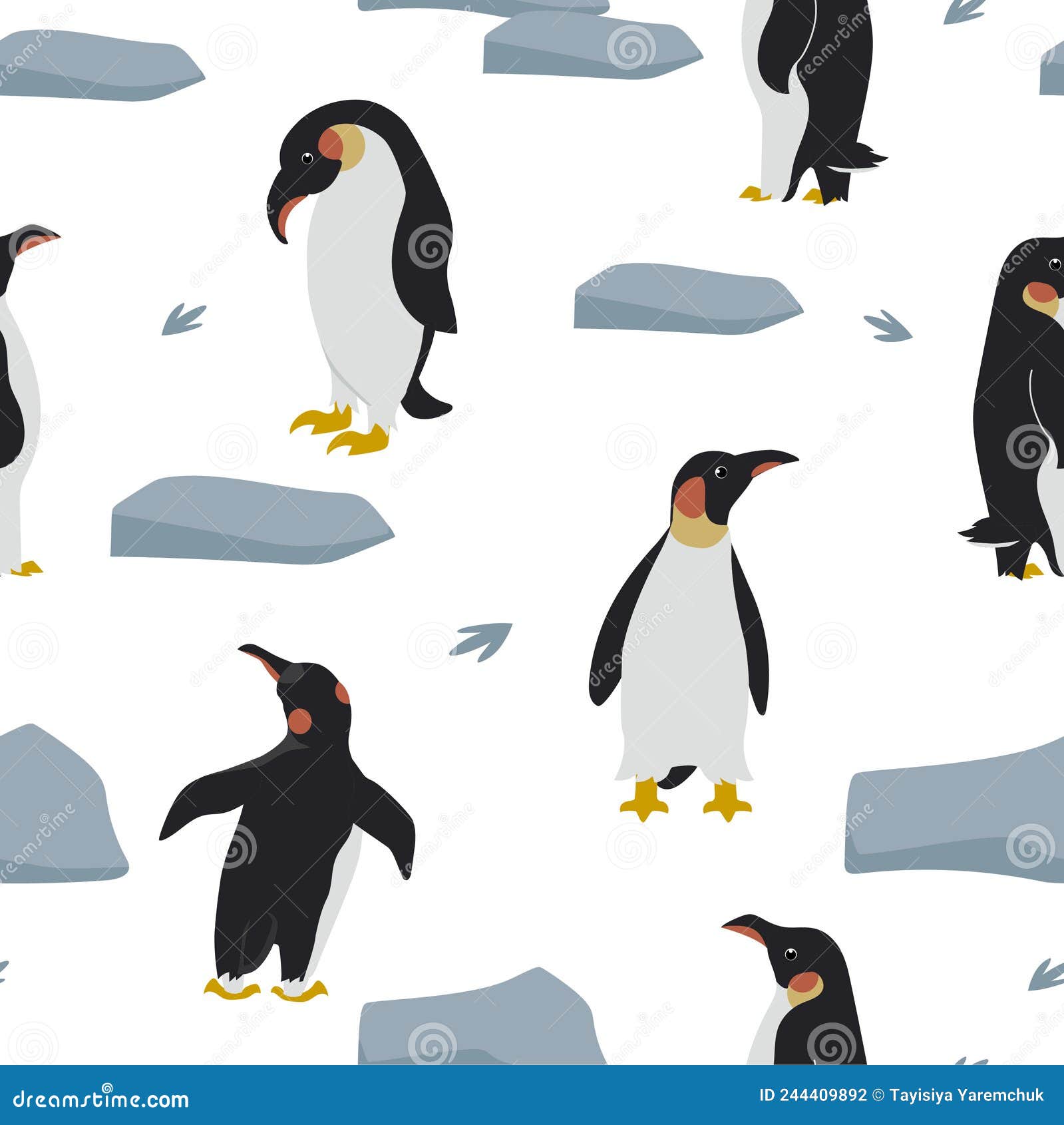 Penguin Pattern. Vector Seamless Texture. Stock Vector - Illustration ...