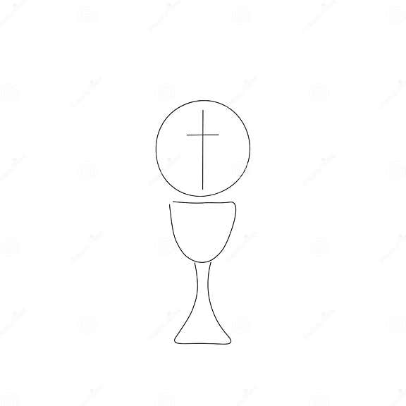 Sign of Holy Communion Bread and Wine, Vector Illustration Stock Vector ...