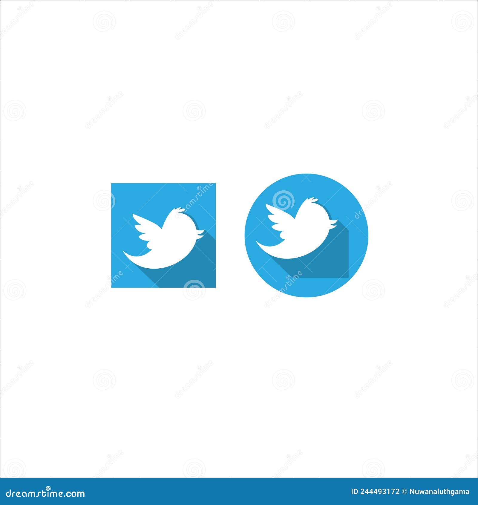 Rounded and Square Social Media Twitter Logo Editorial Photography ...