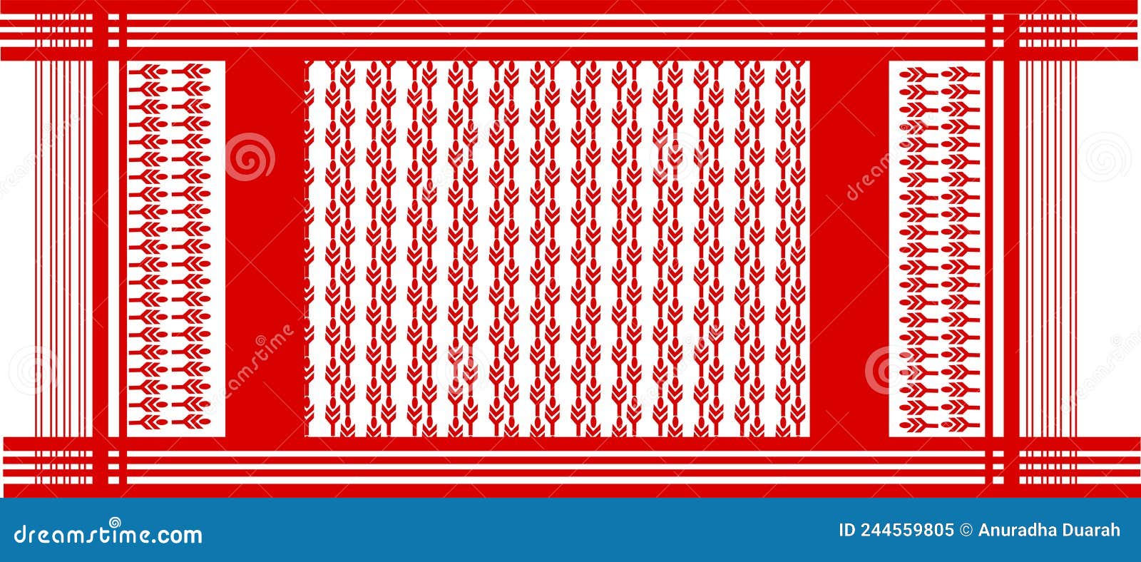 Assamese gamusa or gamosa stock illustration. Illustration of gamusa ...