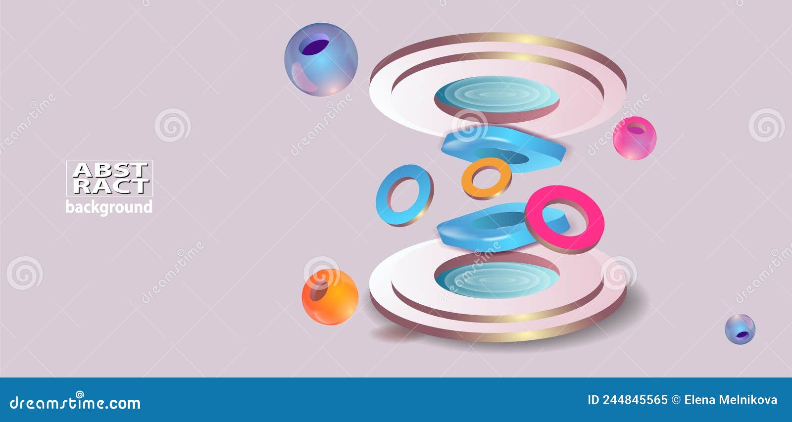 Colored 3D Geometric Shapes. Abstract Vector Background Stock Vector ...