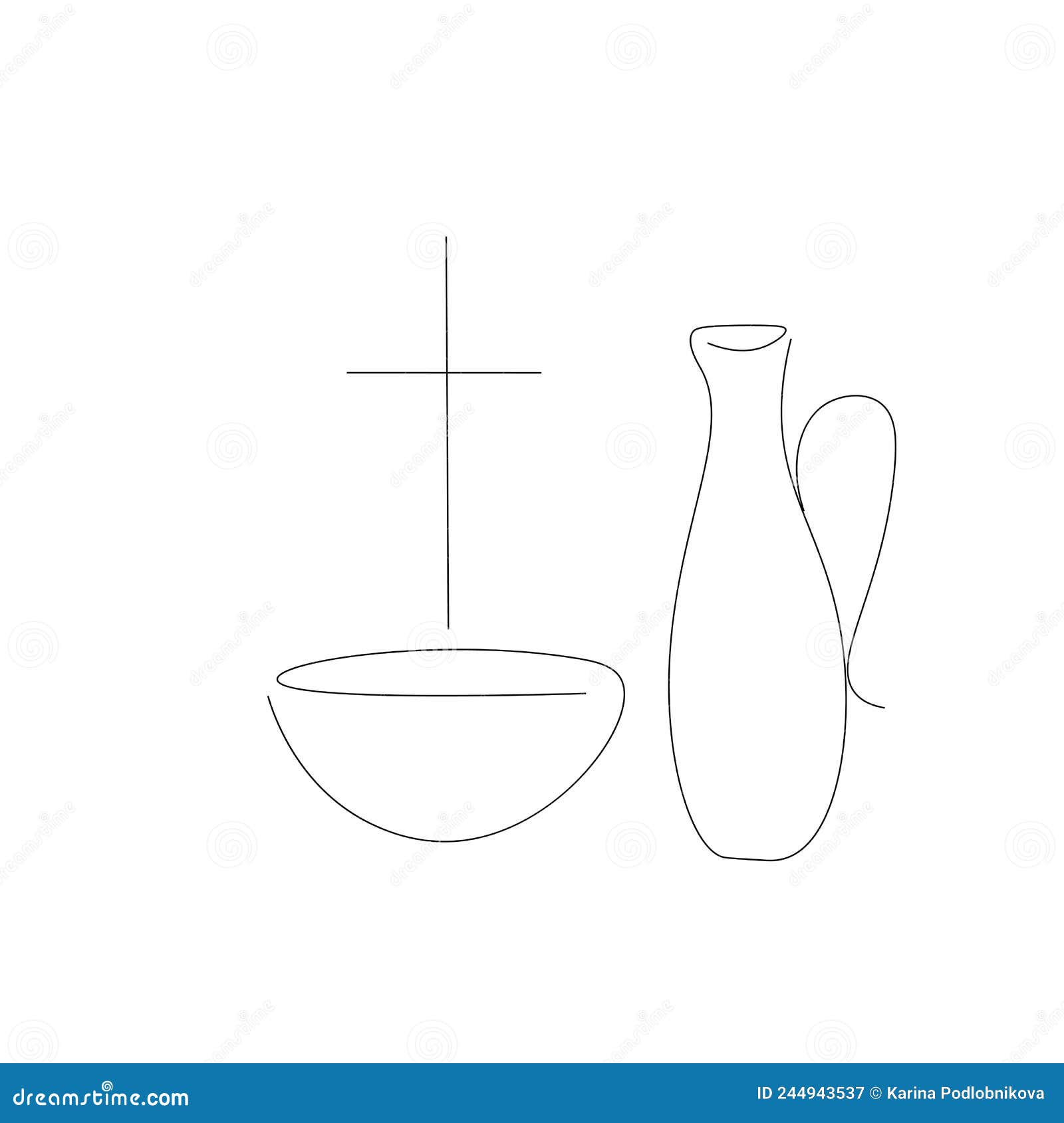 Baptism Symbols Christian Sign Draw, Vector Illustration Stock Vector ...