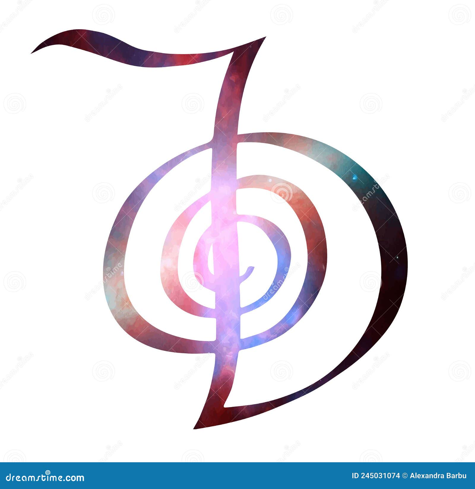 Cho Ku Rei Usui Reiki Symbol - Power Universe Background Stock Vector ...