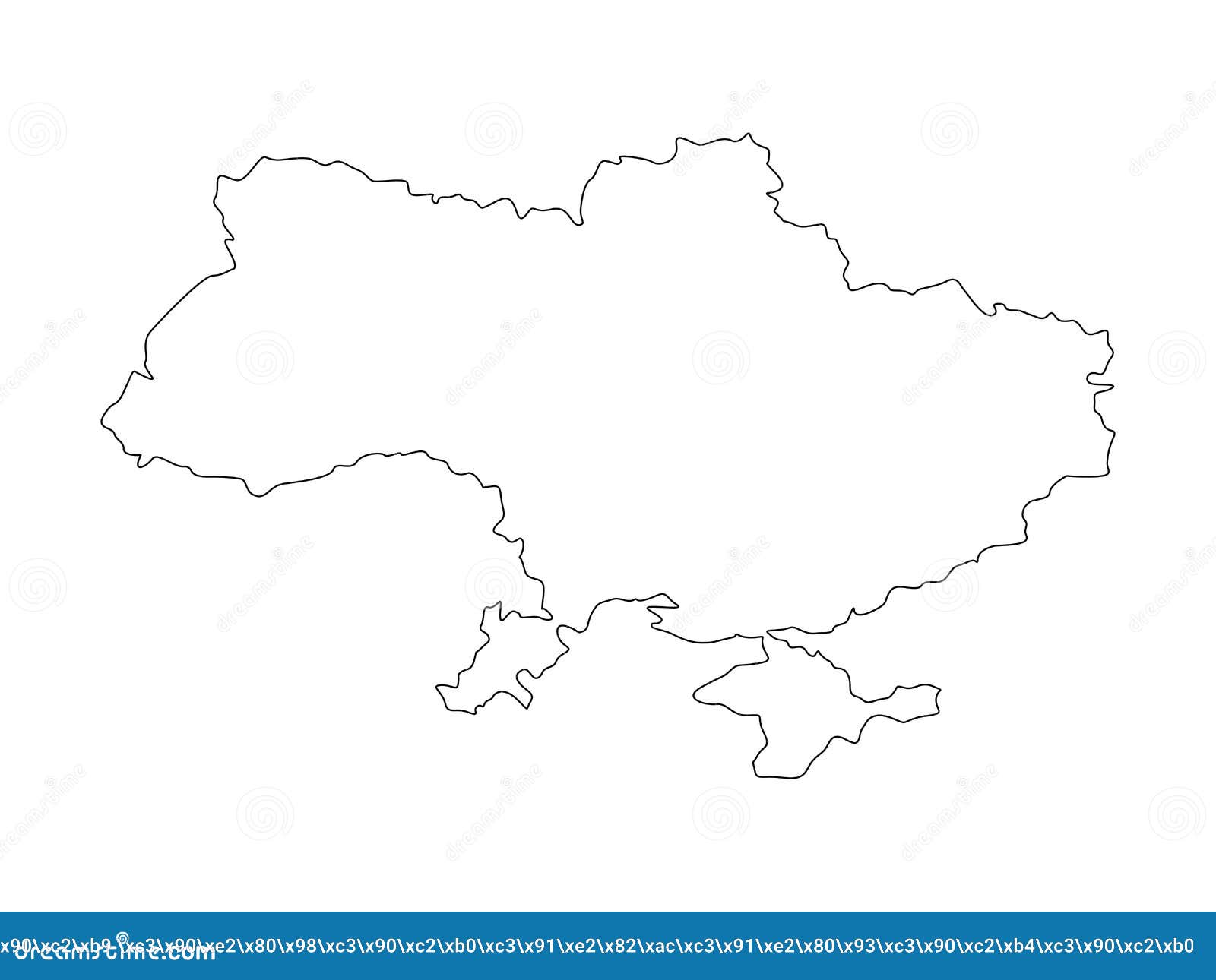 Ukraine line map. stock illustration. Illustration of boundary - 245099502