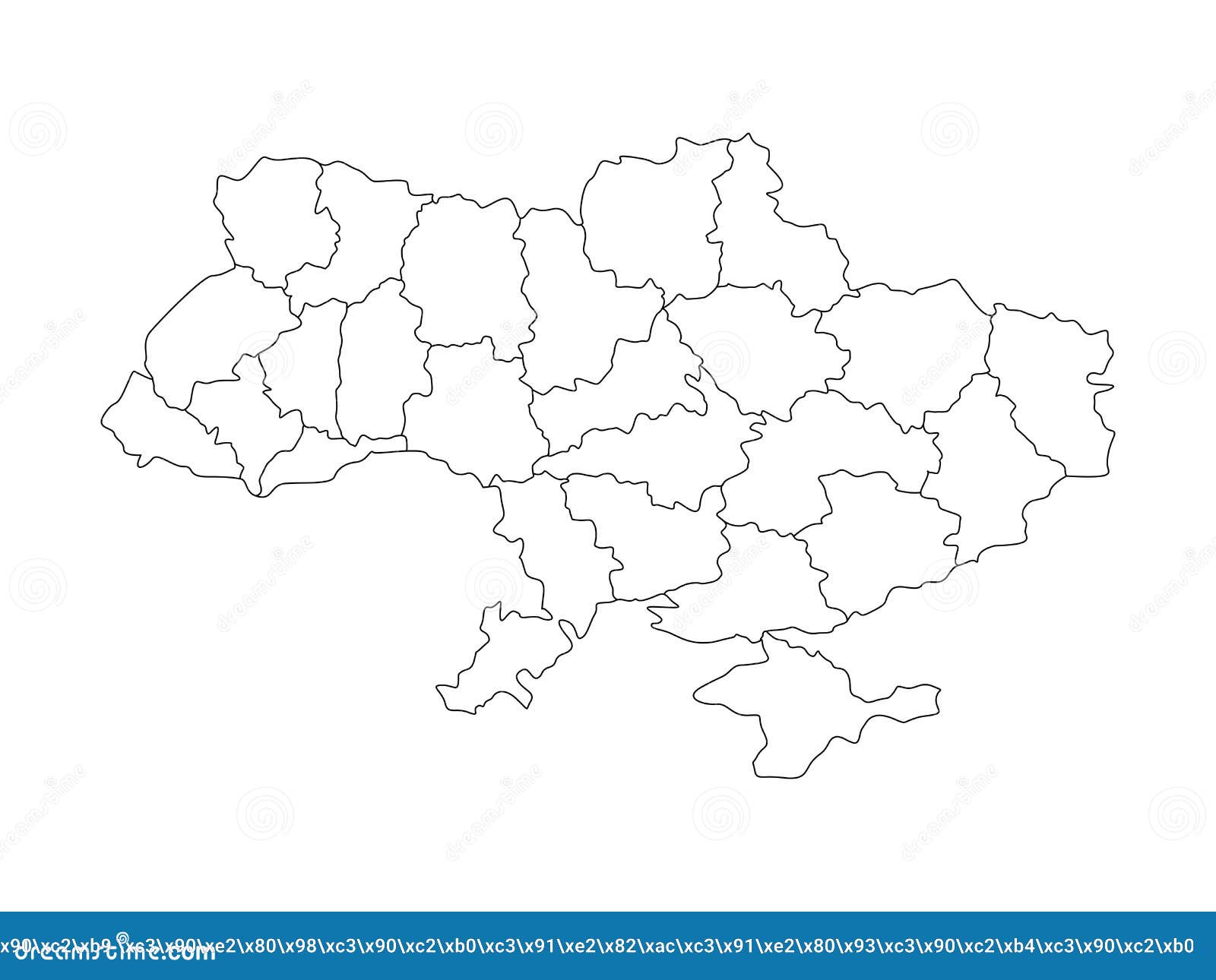 Ukraine black line map. stock illustration. Illustration of frame ...