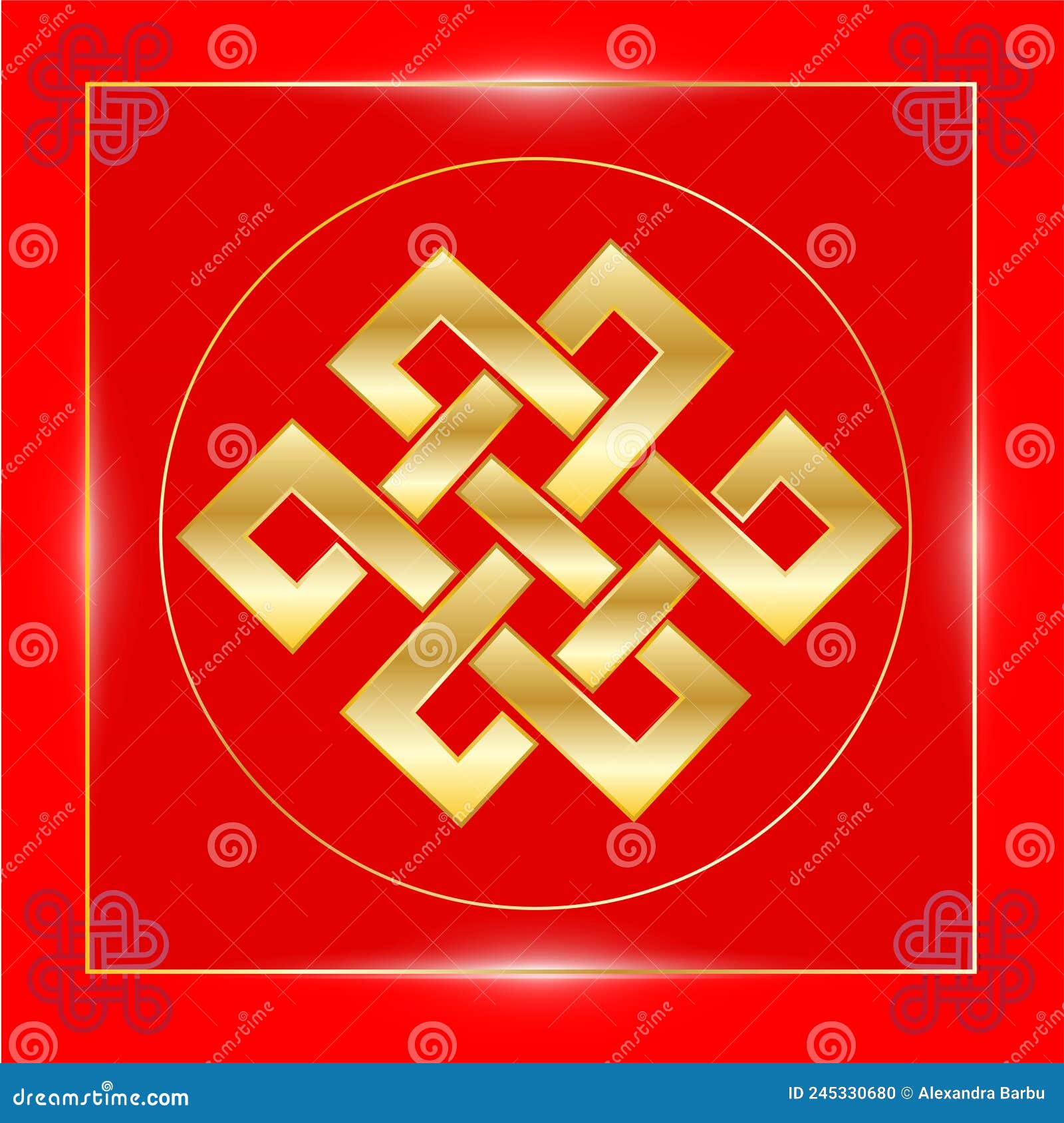 Feng Shui Mystic Knot Symbol Lucky or Eternal Knot, Endless Knot Stock ...