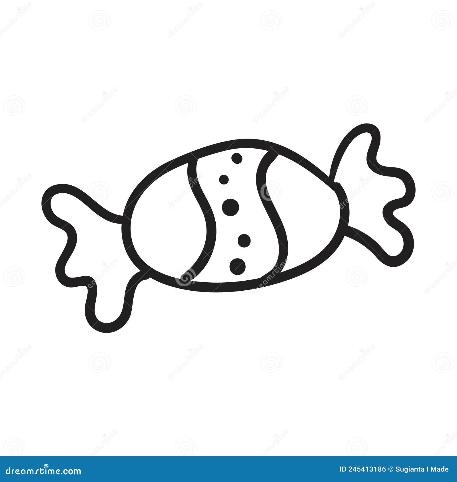 Hand Drawing Style of Candy Line Art Icon Vector Stock Vector ...