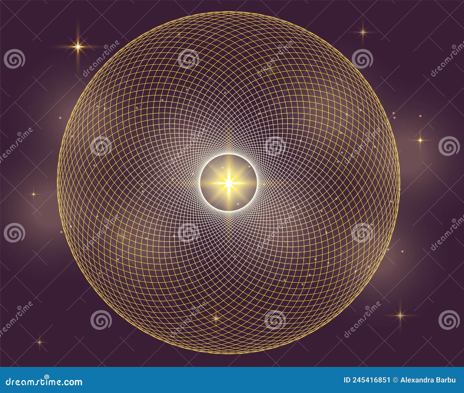 Torus Yantra, Gold Hypnotic Eye Sacred Geometry Stock Vector ...