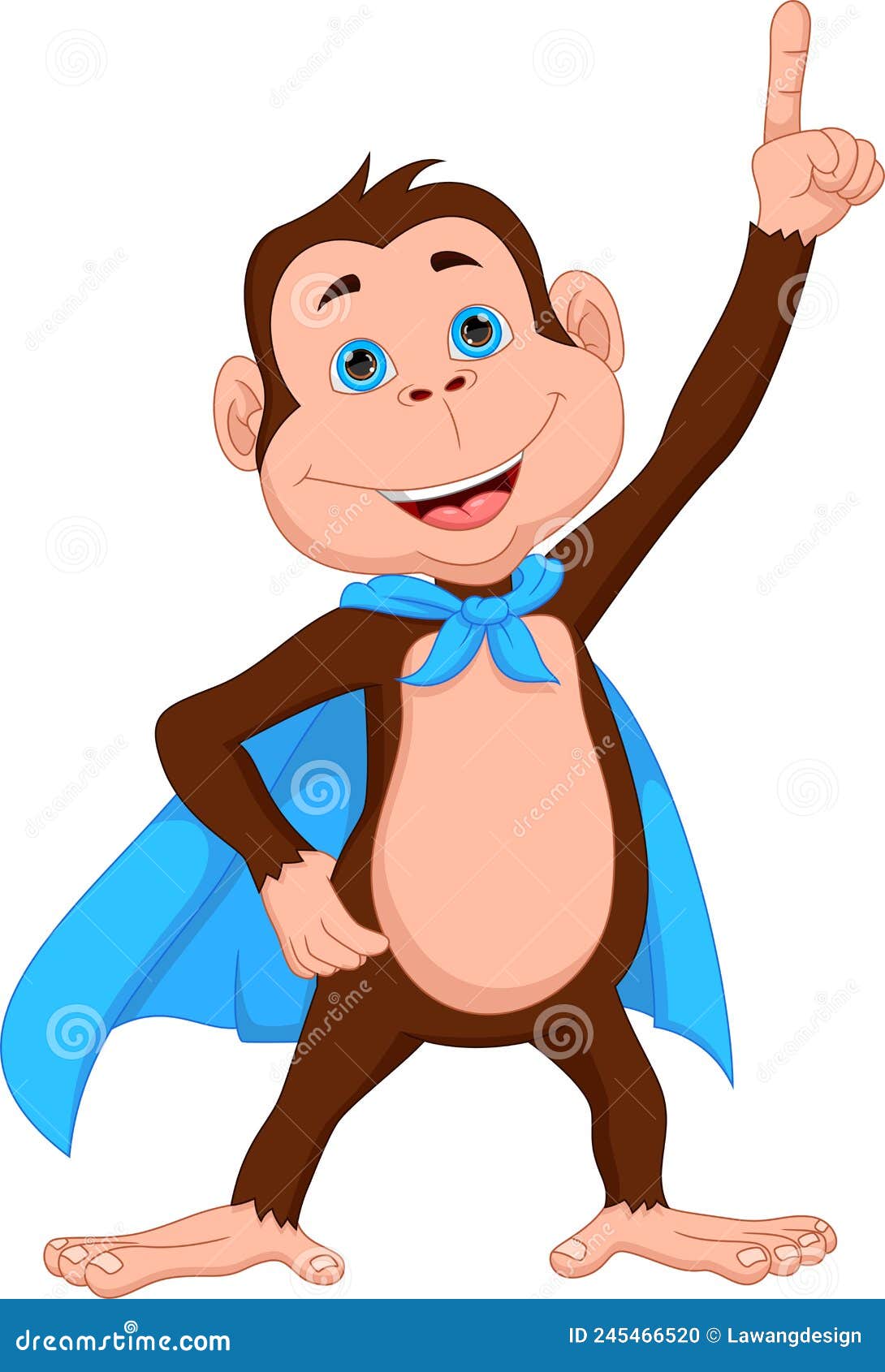 Cute Monkey Wearing Superhero Costume Stock Vector - Illustration of ...