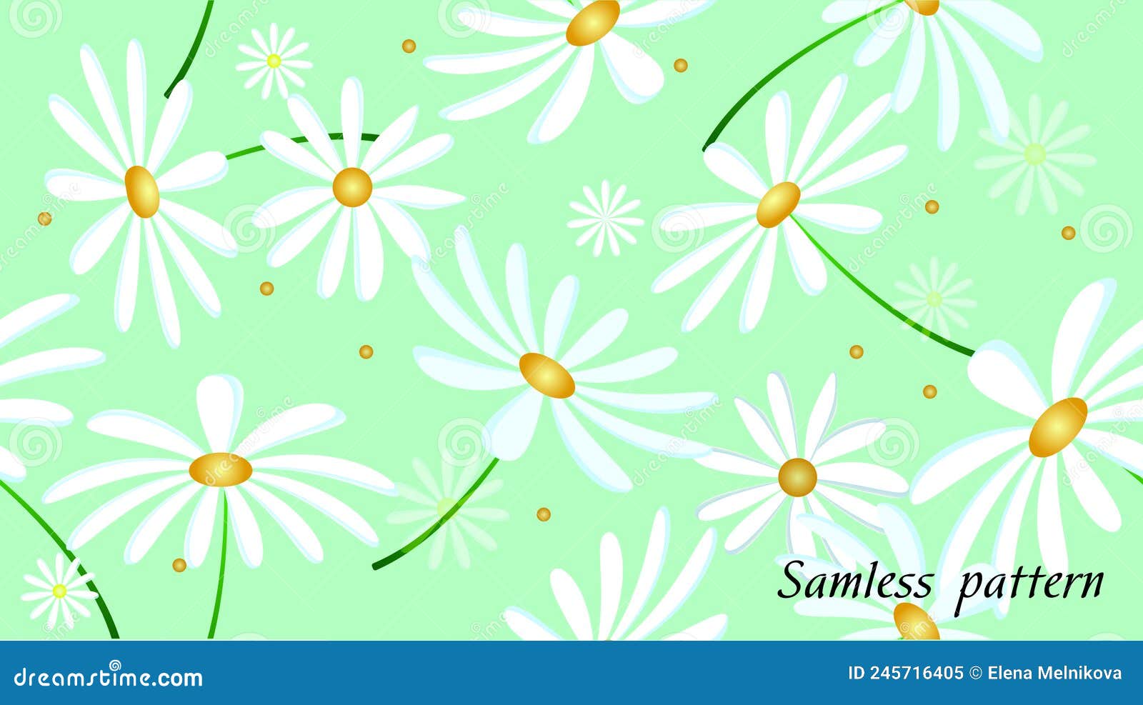 Floral Daisy Background - Seamless Pattern for Design Stock Vector ...