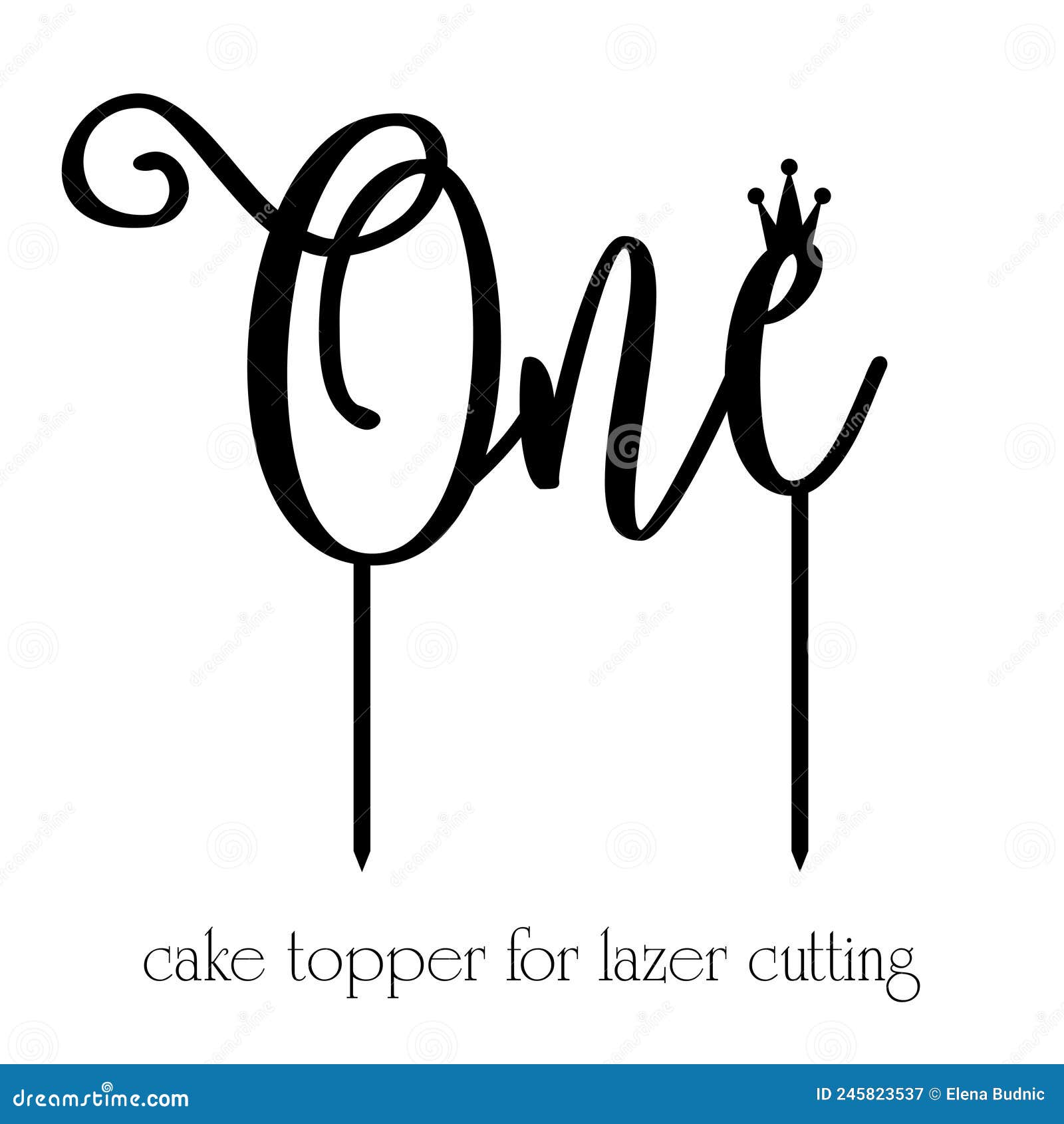Vector Topper for Birthday Cake. Decoration for Birthday Party Stock ...