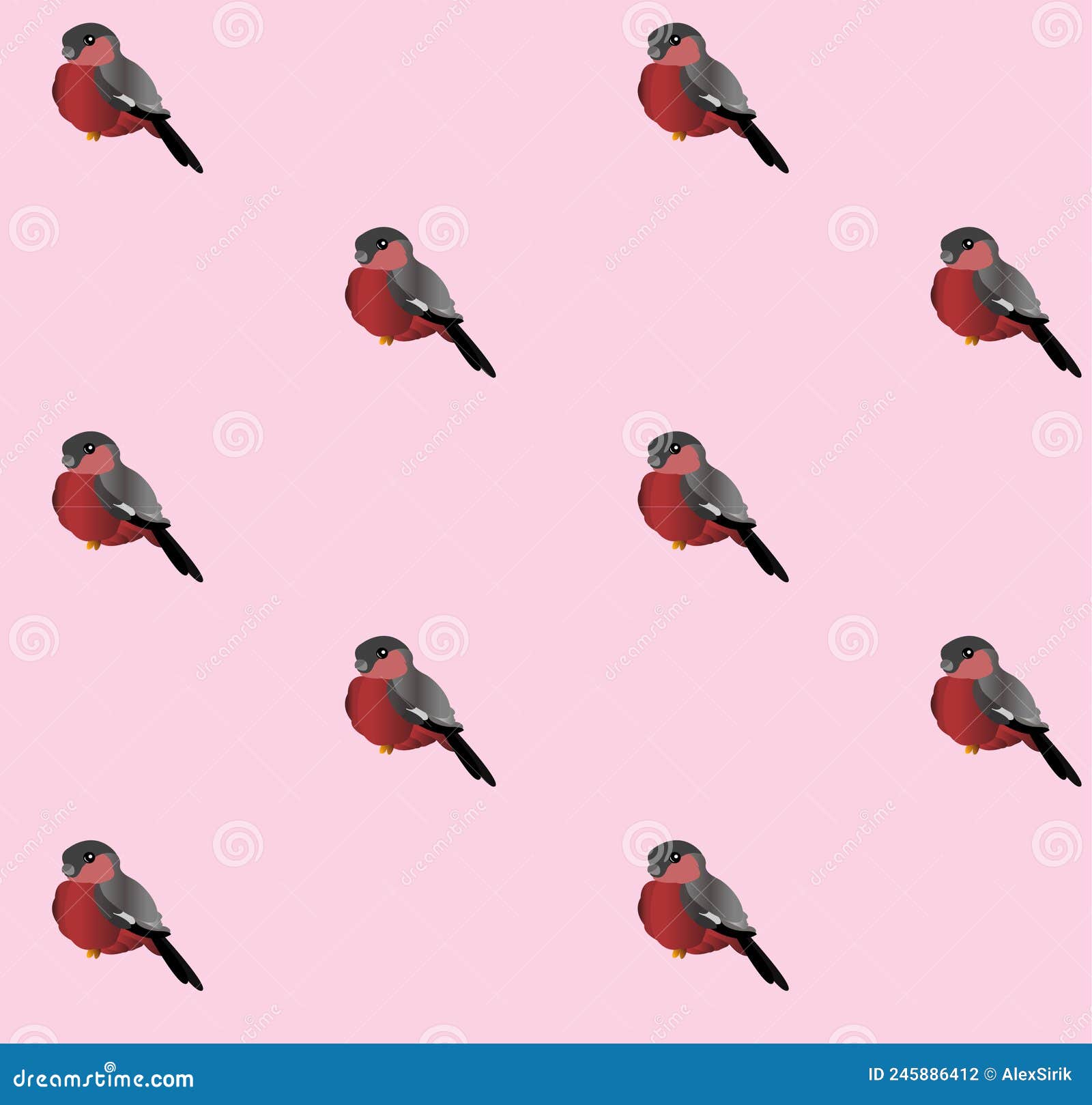 Red Bird Pattern Background Stock Illustration - Illustration of ...