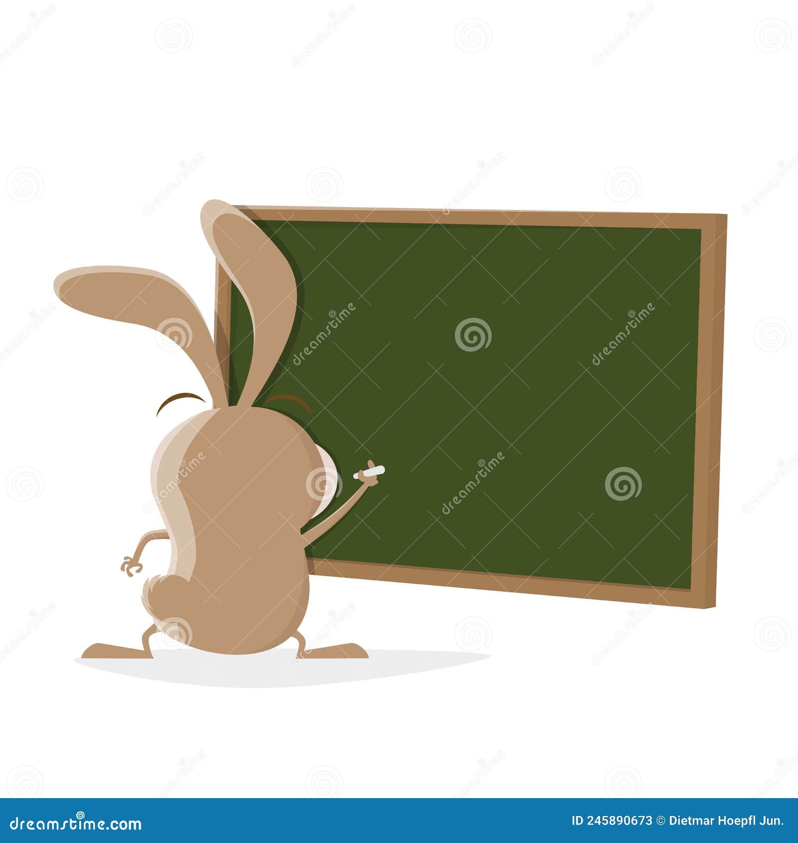 Rabbit Backside For Coloring Page For Children. Funny Illustration Of ...