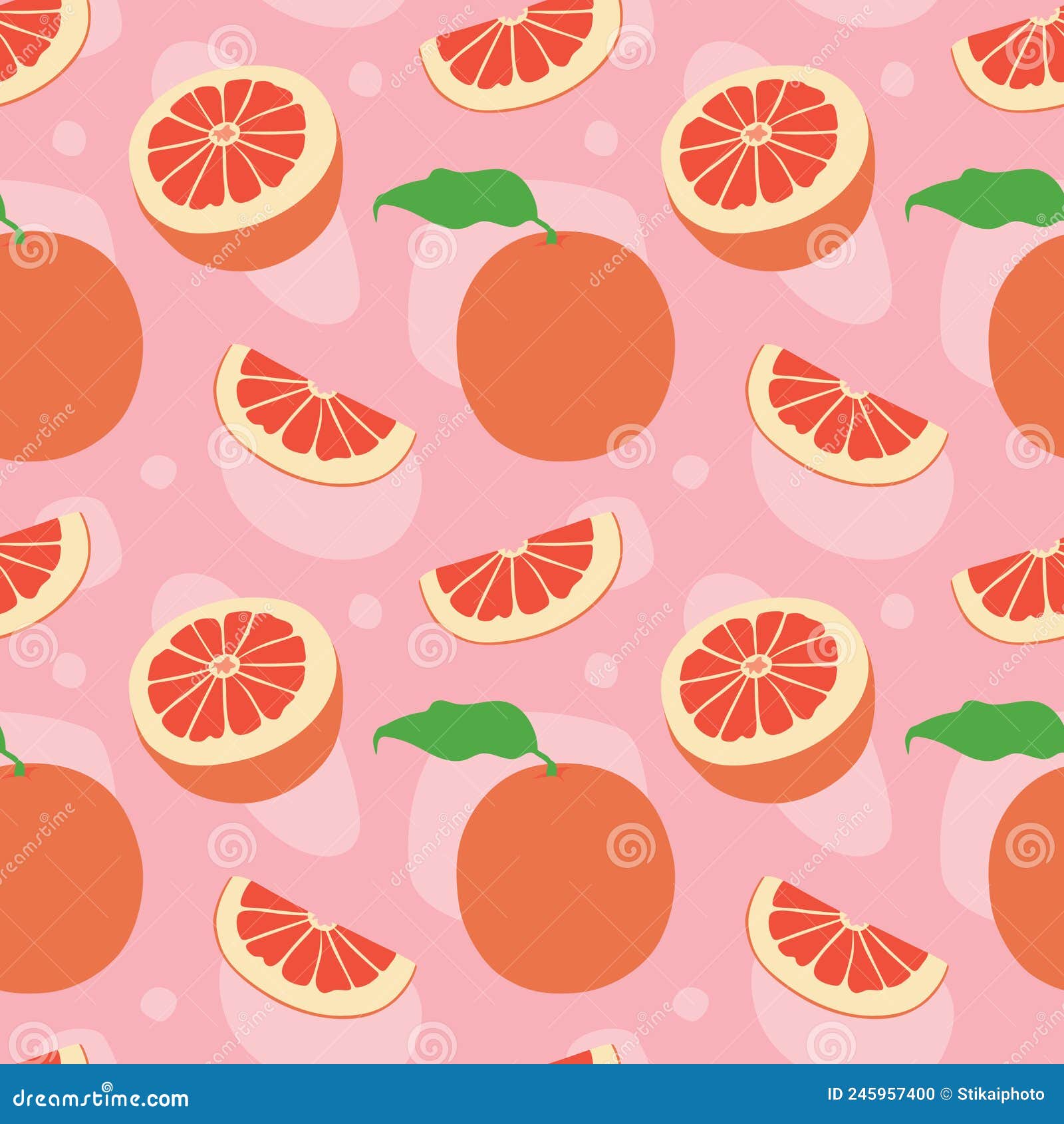 Seamless Vector Pattern Background of Grapefruits Stock Vector ...