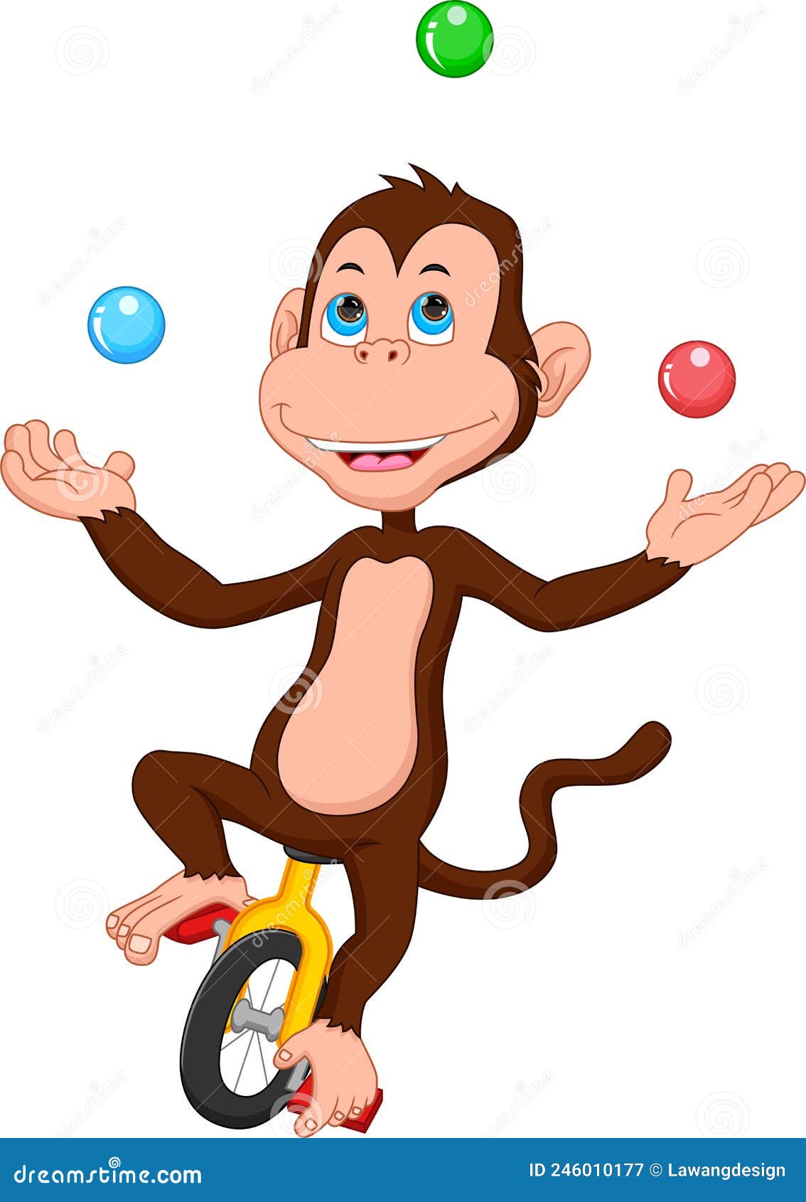 Monkey Juggling Cartoon Vector Illustration | CartoonDealer.com #81531248