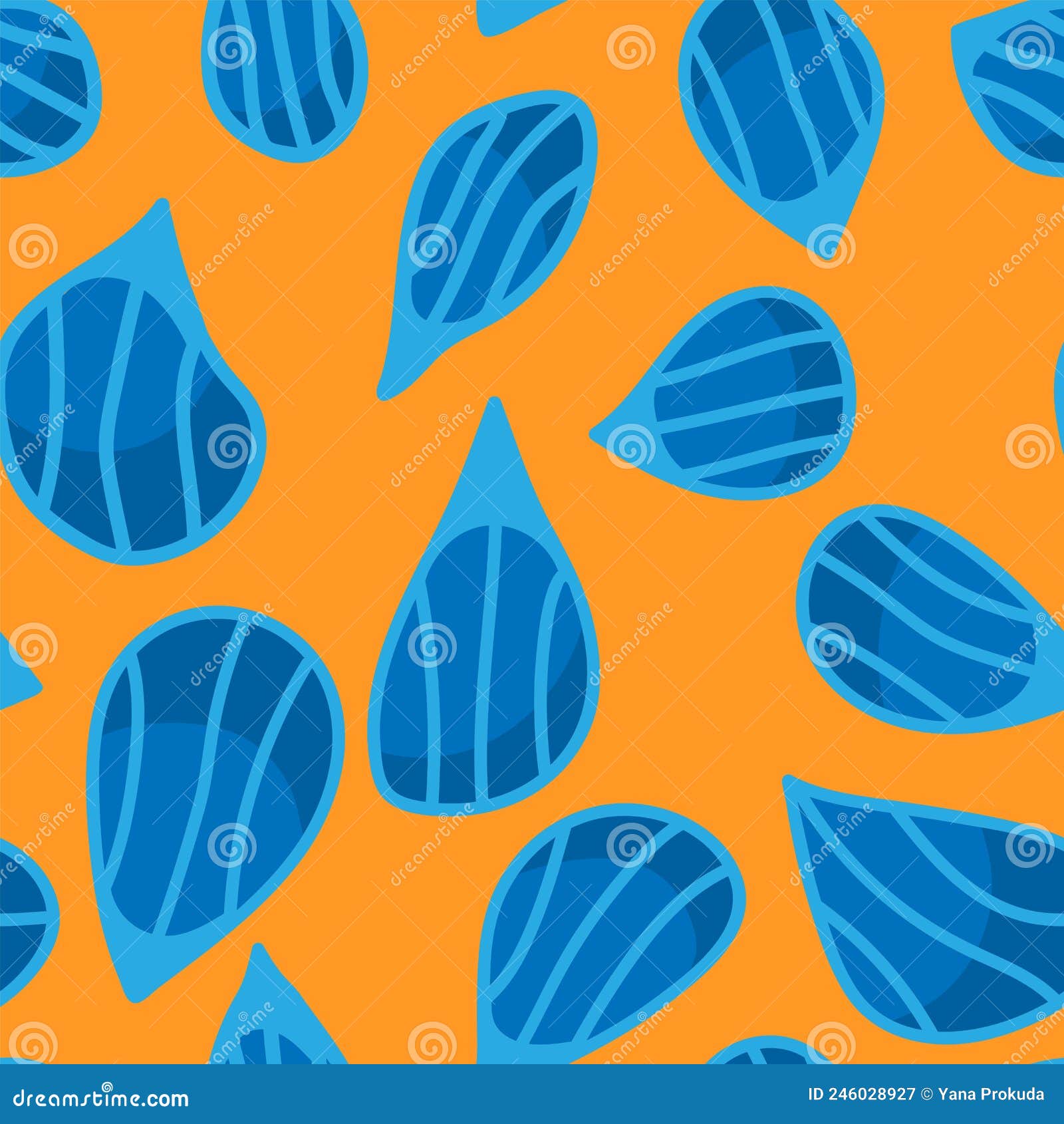 Seamless Natural Pattern with Chaotic Abstract Leaves Stock Vector ...