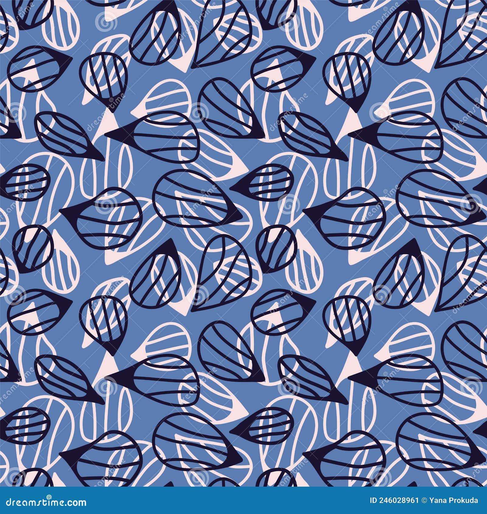 Seamless Natural Pattern with Chaotic Abstract Leaves Stock Vector ...