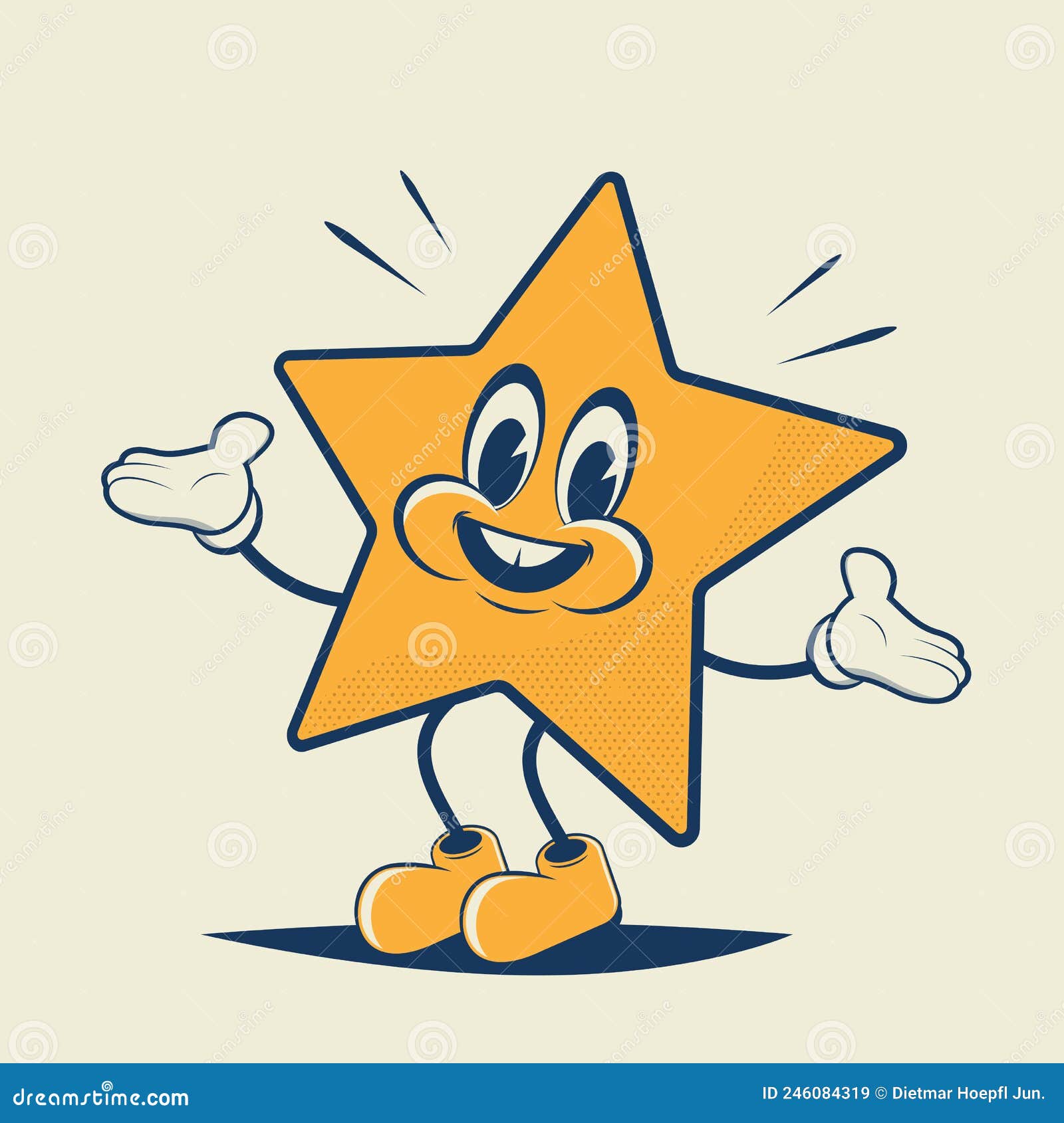 Funny Illustration of a Cartoon Star Stock Vector - Illustration of ...
