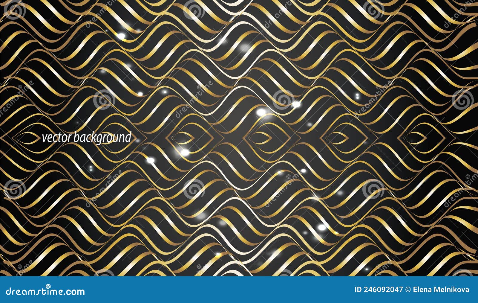 Golden Braided Pattern on Dark Background Stock Vector - Illustration ...