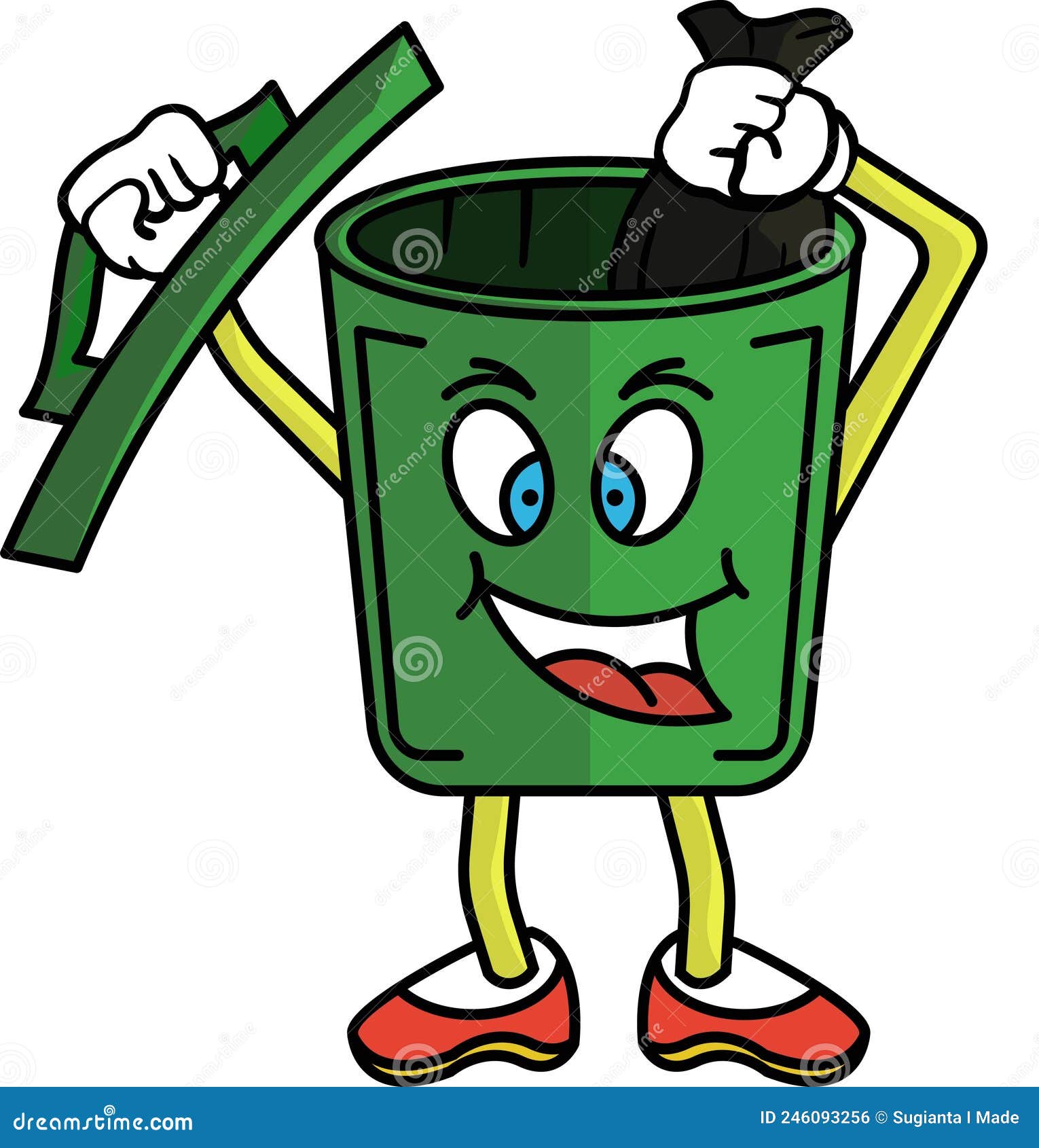 Cute Keep Cleaning Cartoon Lcolor Vector Character Stock Vector ...