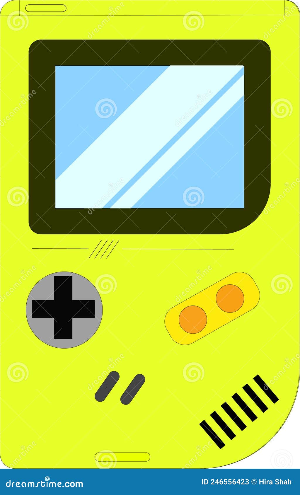 Gameboy Flat Icon Cool 80s Cartoon Vector | CartoonDealer.com #184089045