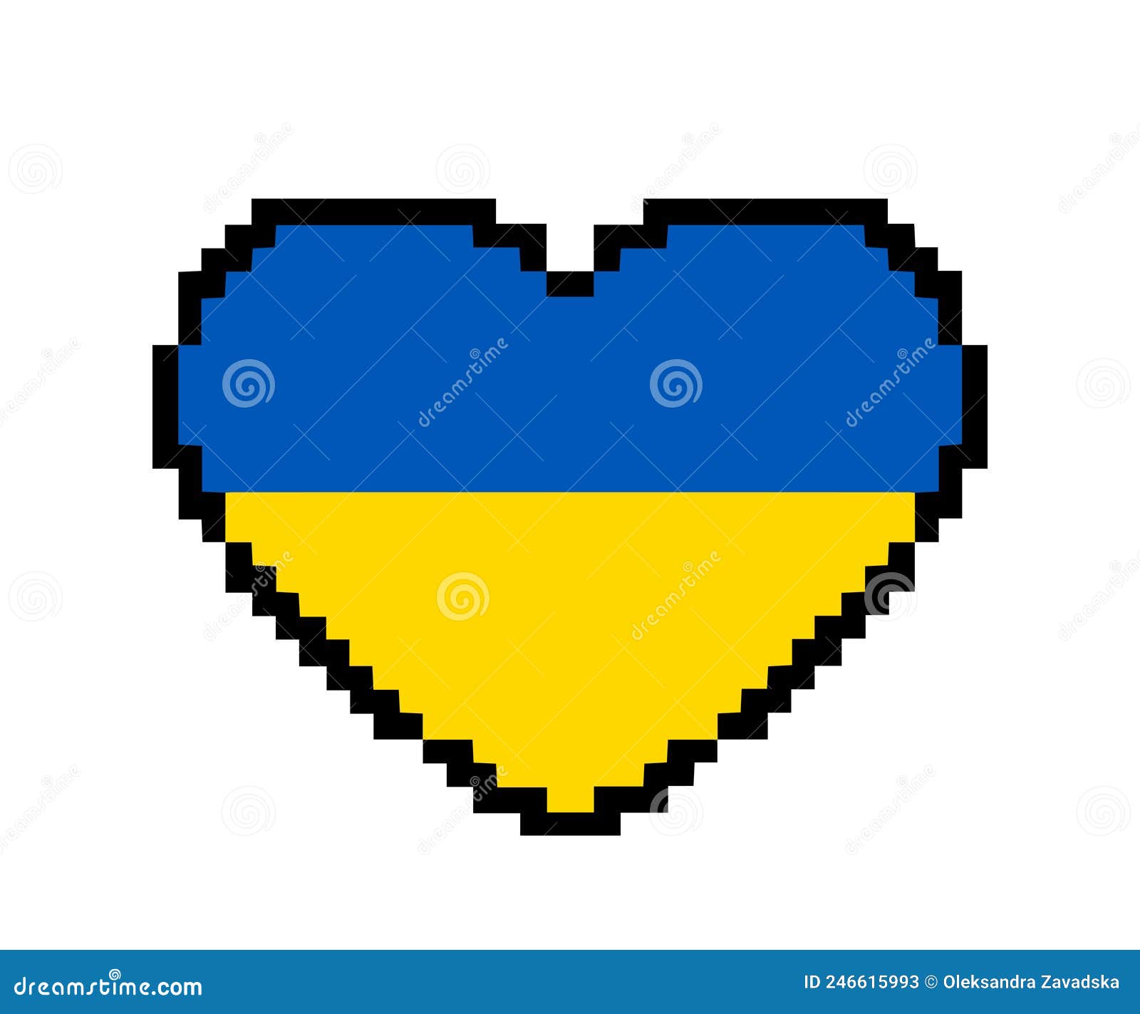 Ukraine Flag Pixel Heart Vector Icon Support Ukraine Love Stock Vector ...