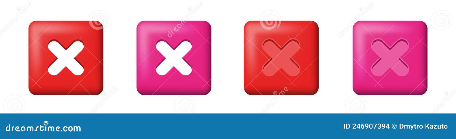 Set of Red Icons Cancel. 3d Cross Icon. White Icons on Red Round 3d ...