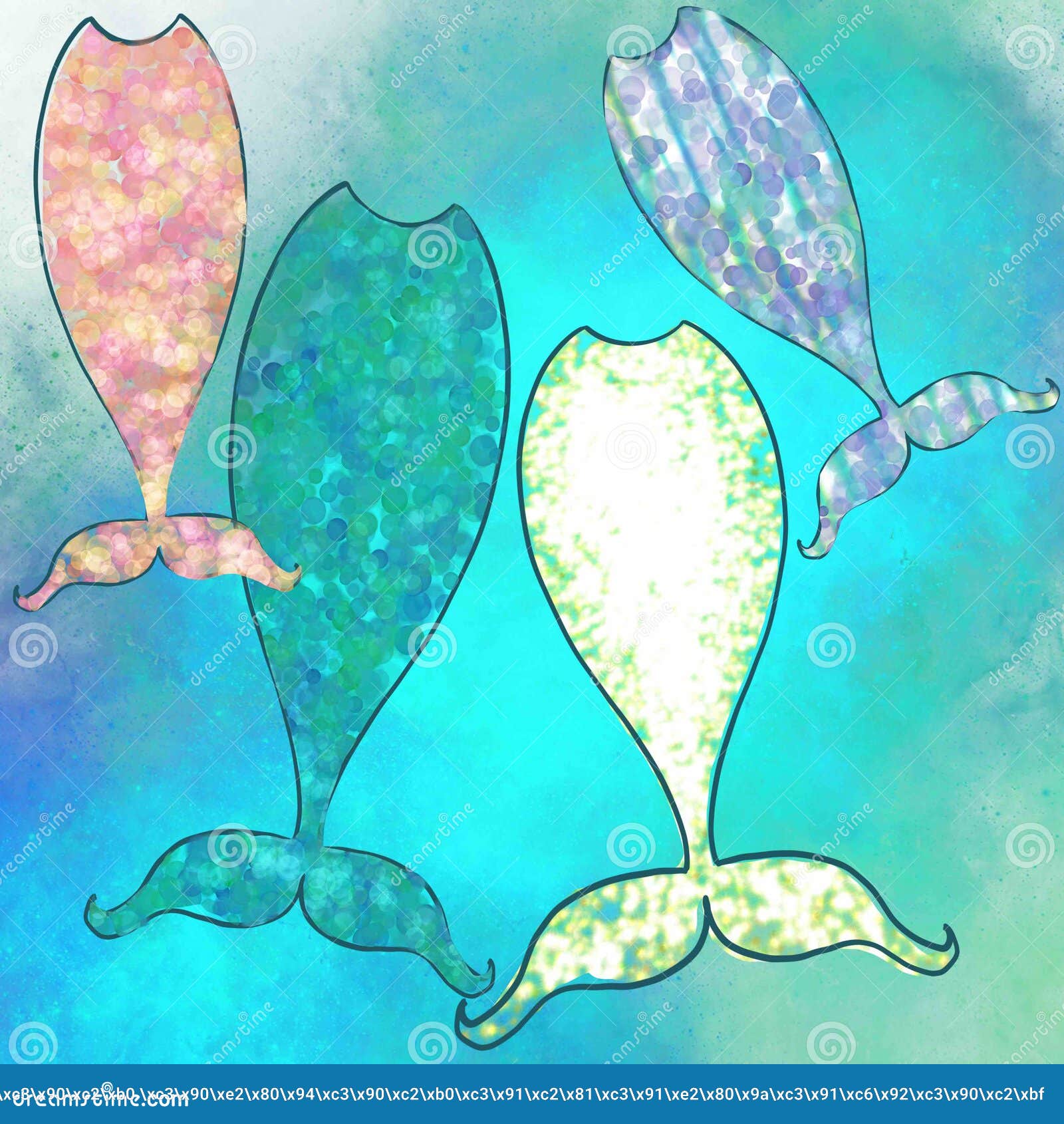 Mermaid Tail,water Bubbles,glare,scales Mermaid Tail,mermaid Tail with ...