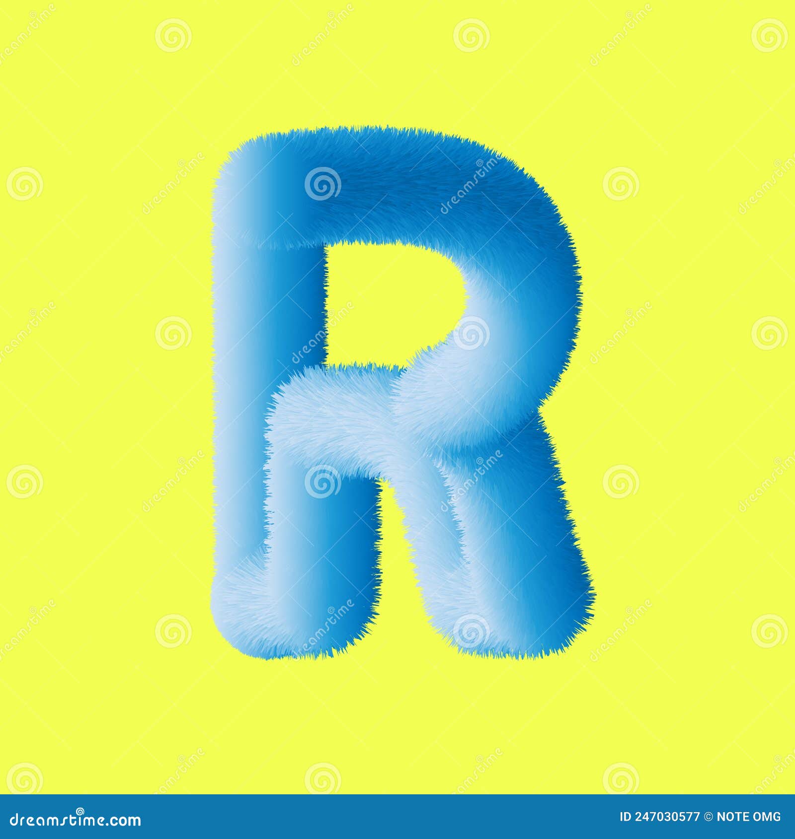 Blue Letter R Logo Isolated from Yellow Background Stock Illustration ...