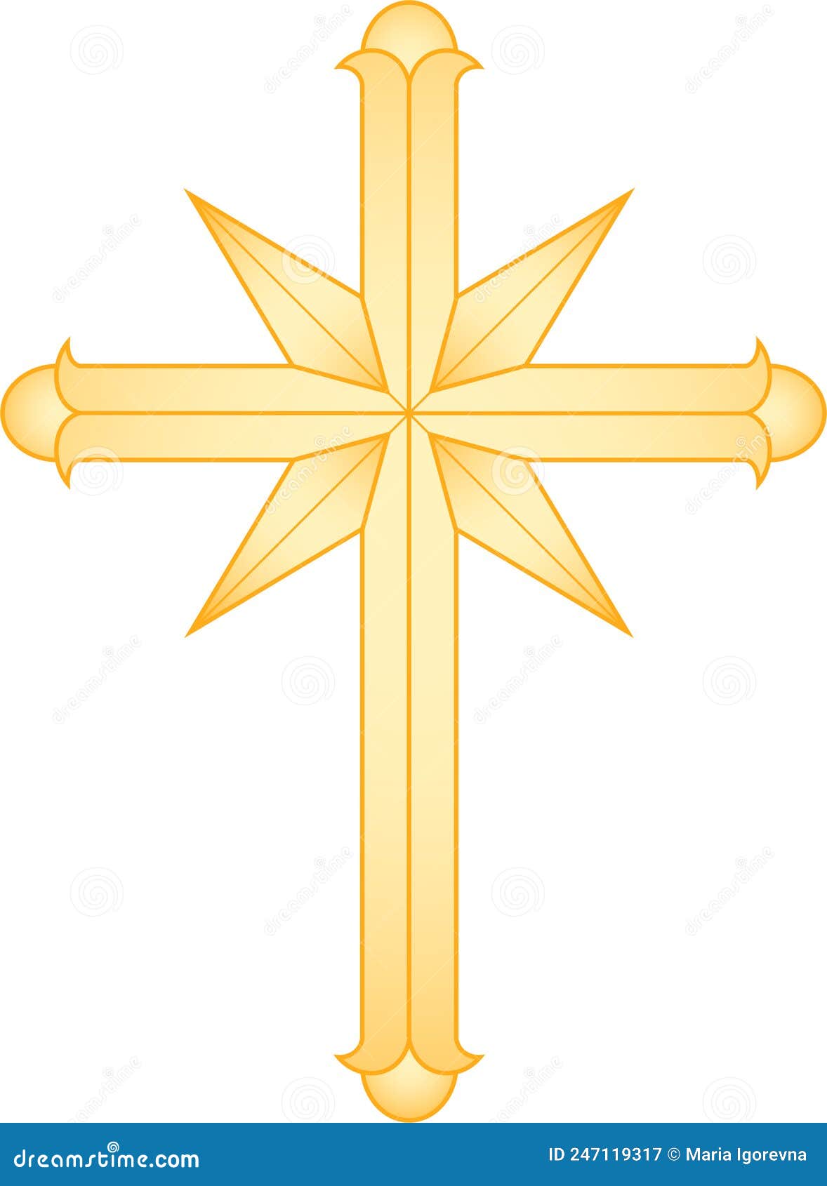 Golden Scientology Cross Religious Symbol Stock Vector - Illustration ...