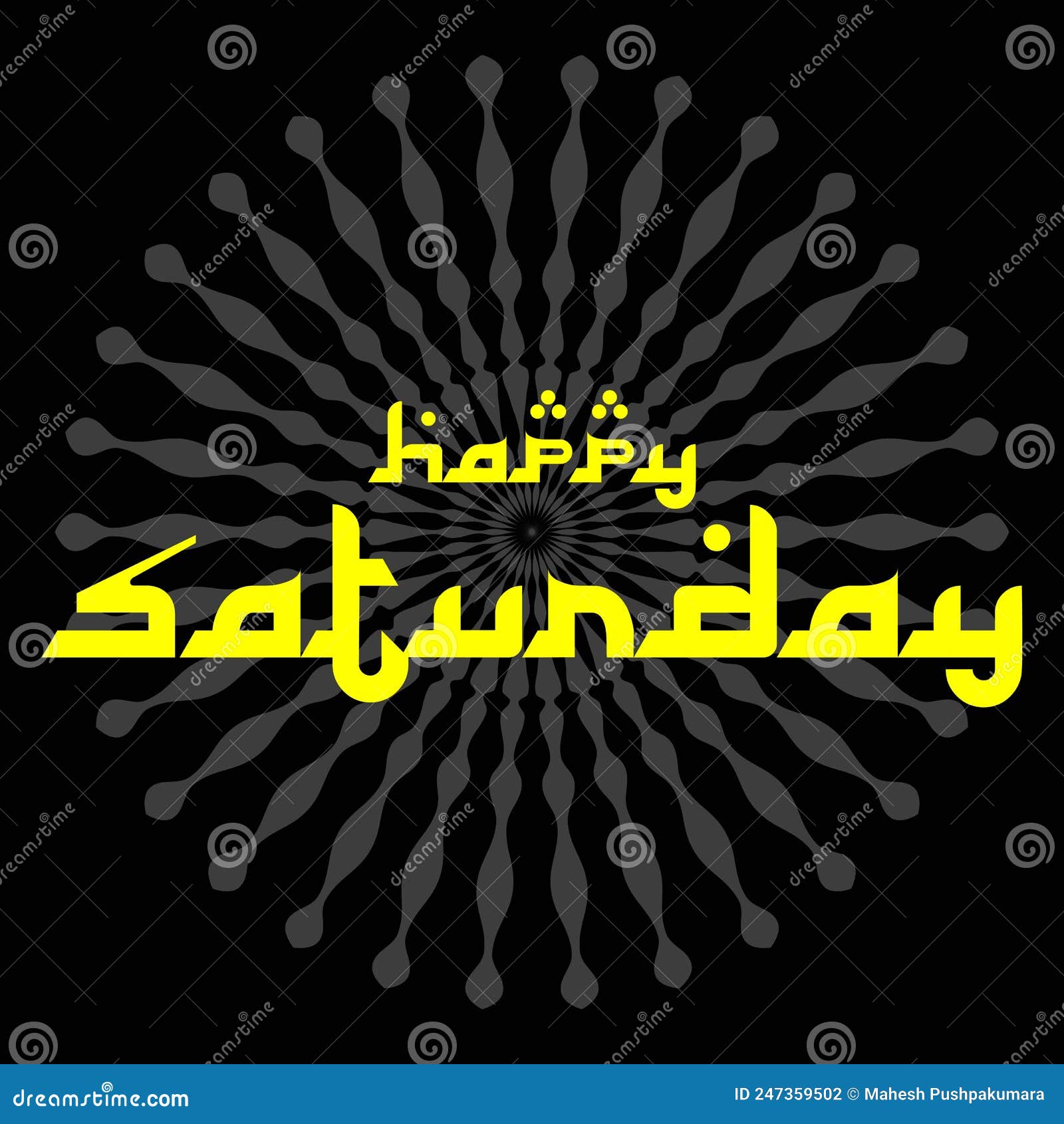 Happy Saturday Vector Illustration with Arabic Typography Style Stock ...