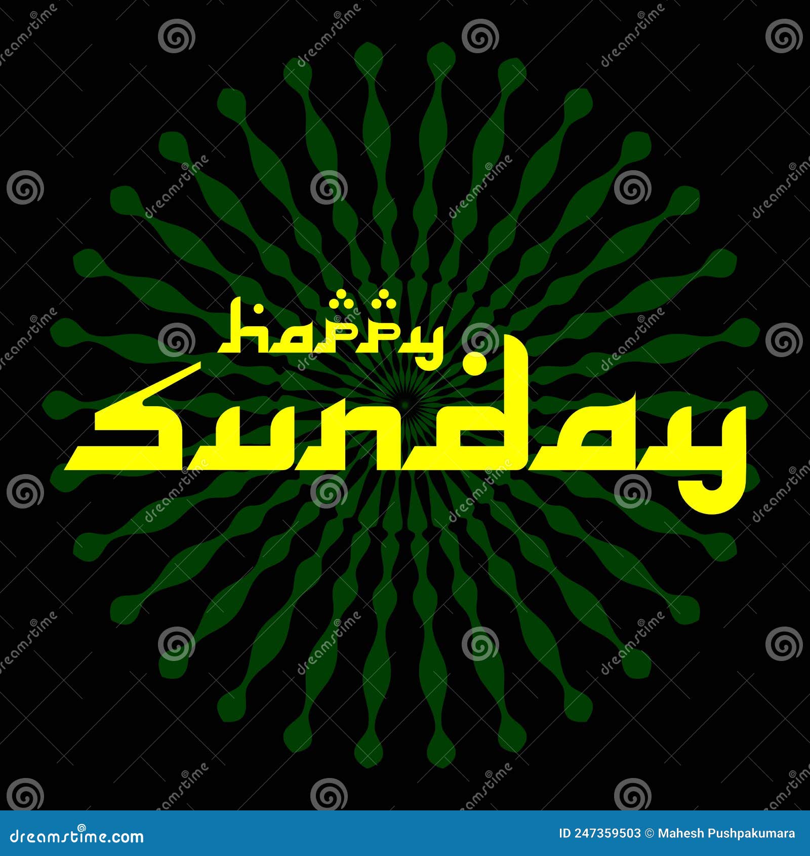 Happy Sunday Vector Illustration with Arabic Typography Style Stock ...