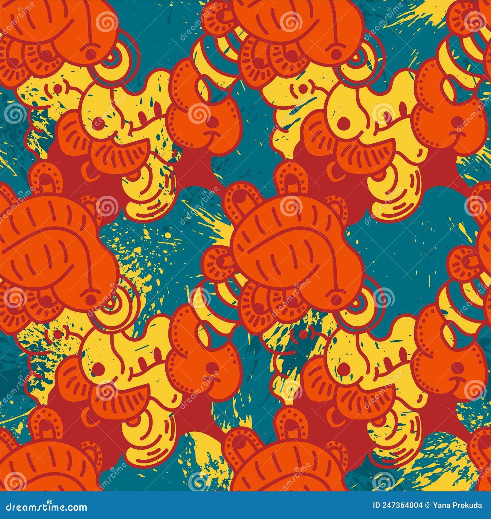 Seamless Abstract Unusual Hand Drawn Pattern Stock Vector ...