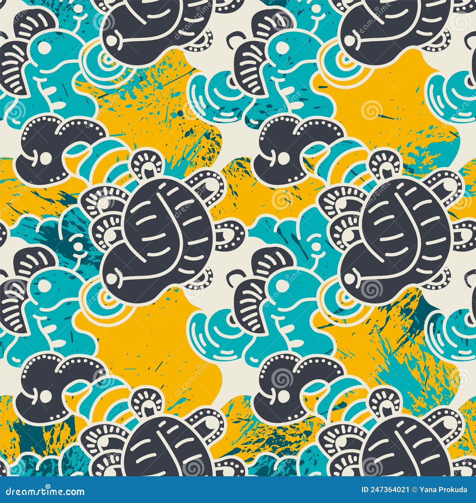 Seamless Abstract Unusual Hand Drawn Pattern Stock Vector ...