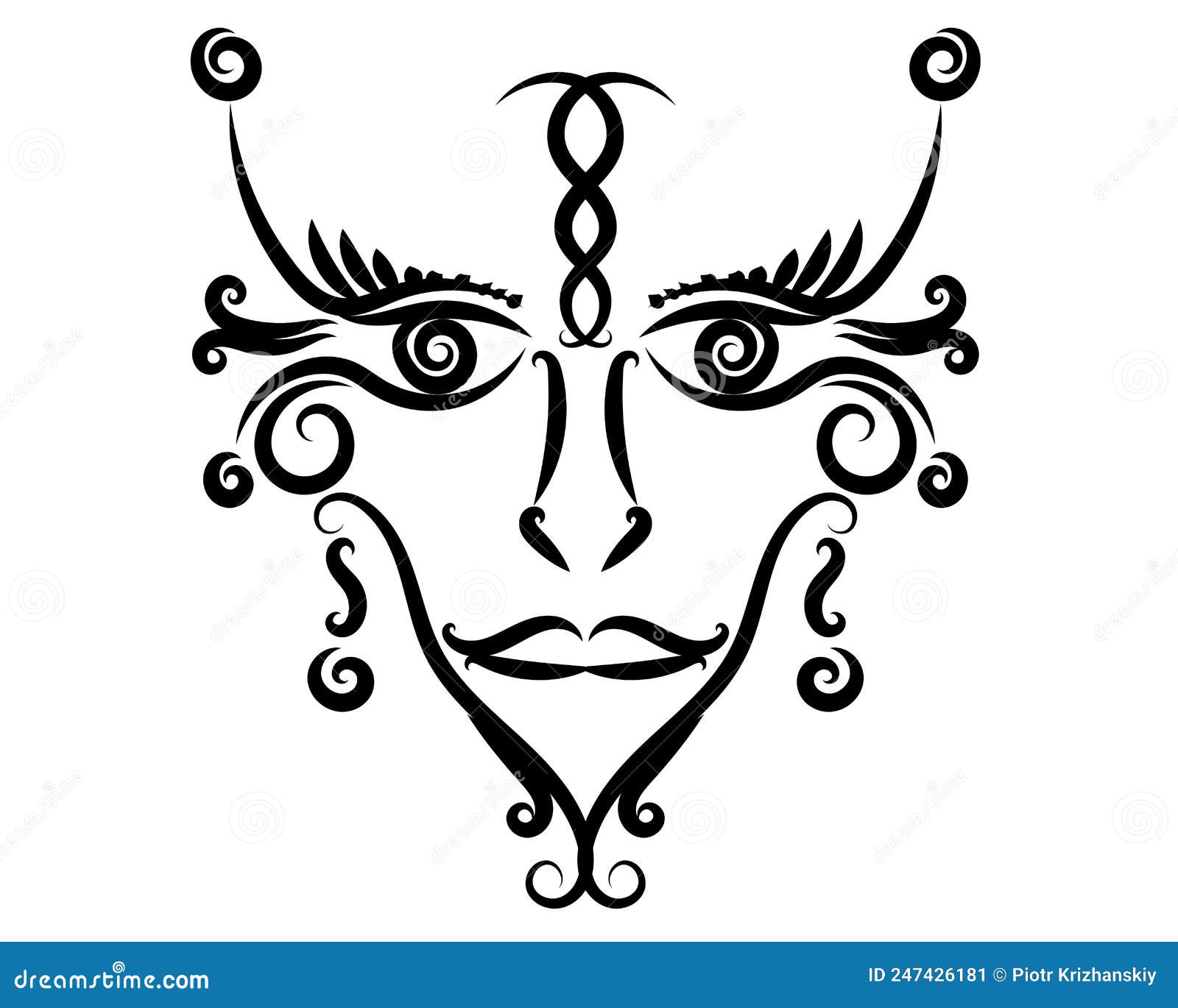 Fantastic and Fictional Face Stock Illustration - Illustration of ...