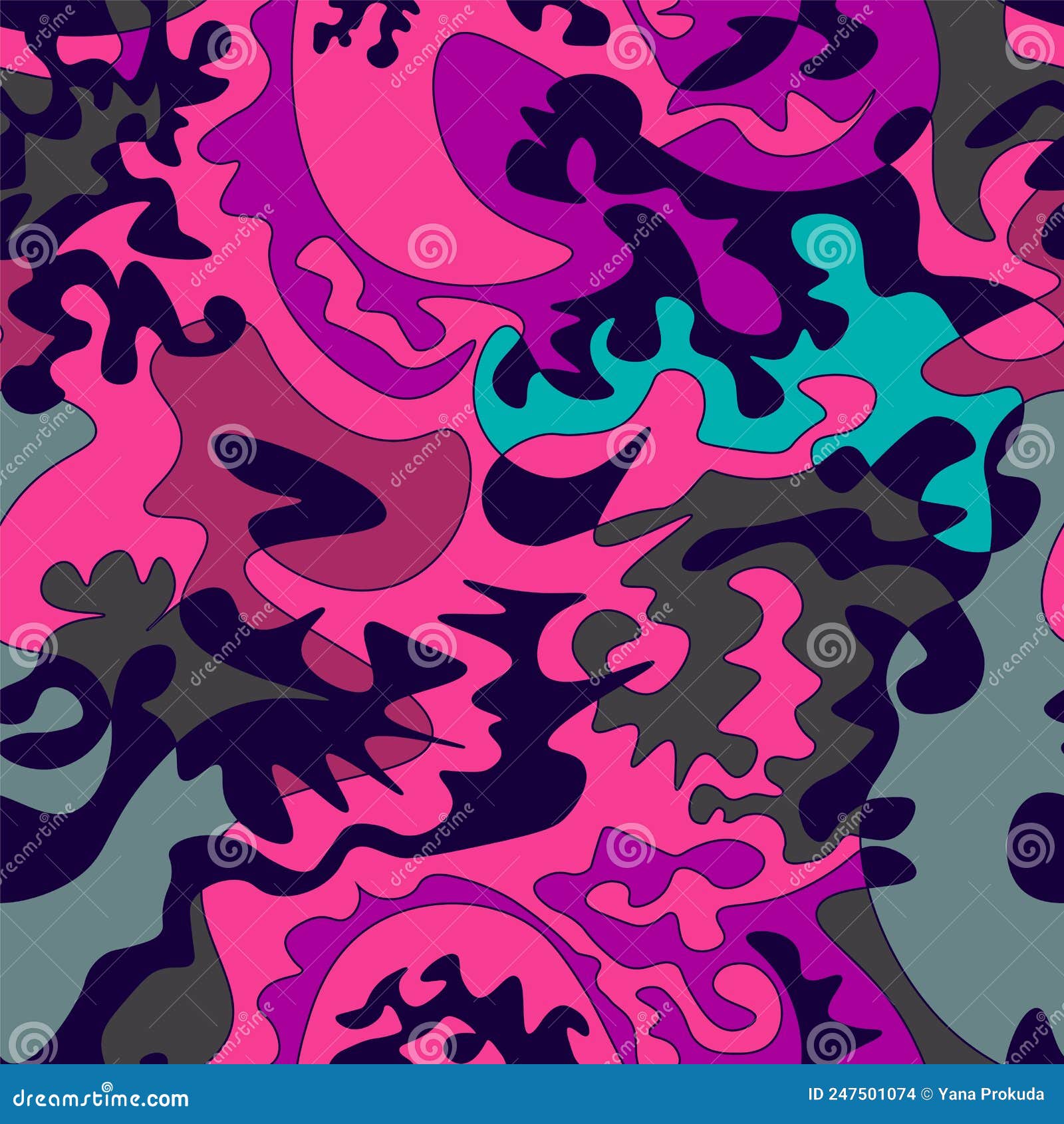 Seamless Decorative Artwork with Unique Wave Pattern Stock Vector ...