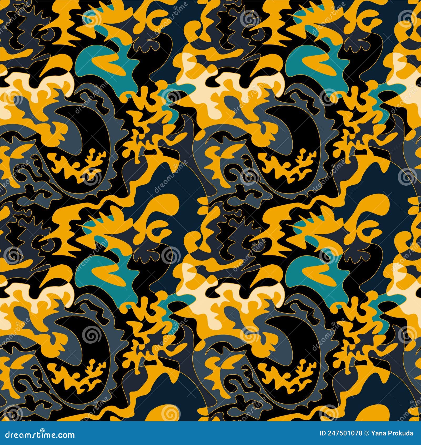 Seamless Decorative Artwork with Unique Wave Pattern Stock Vector ...