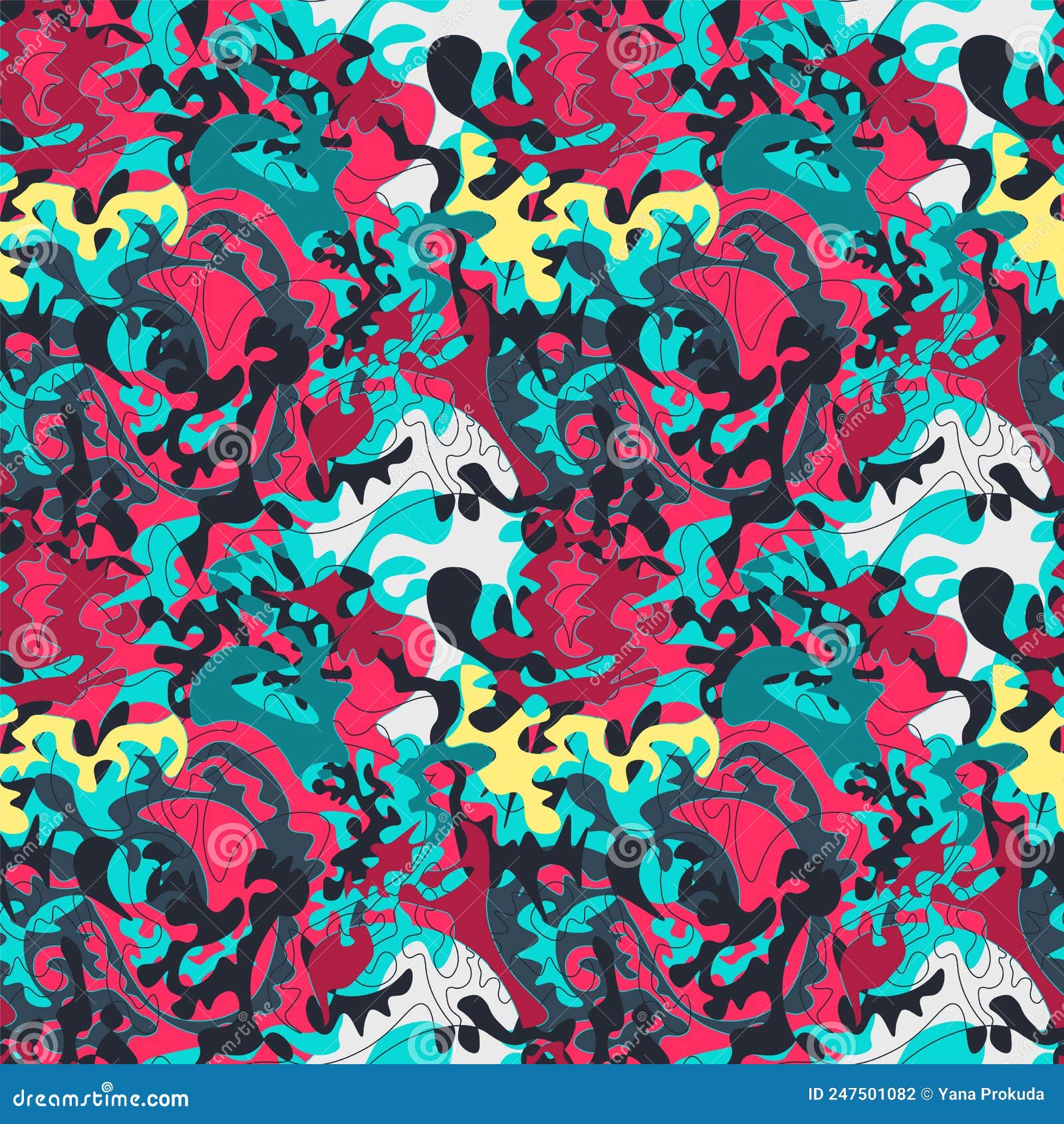 Seamless Decorative Artwork with Unique Wave Pattern Stock Vector ...