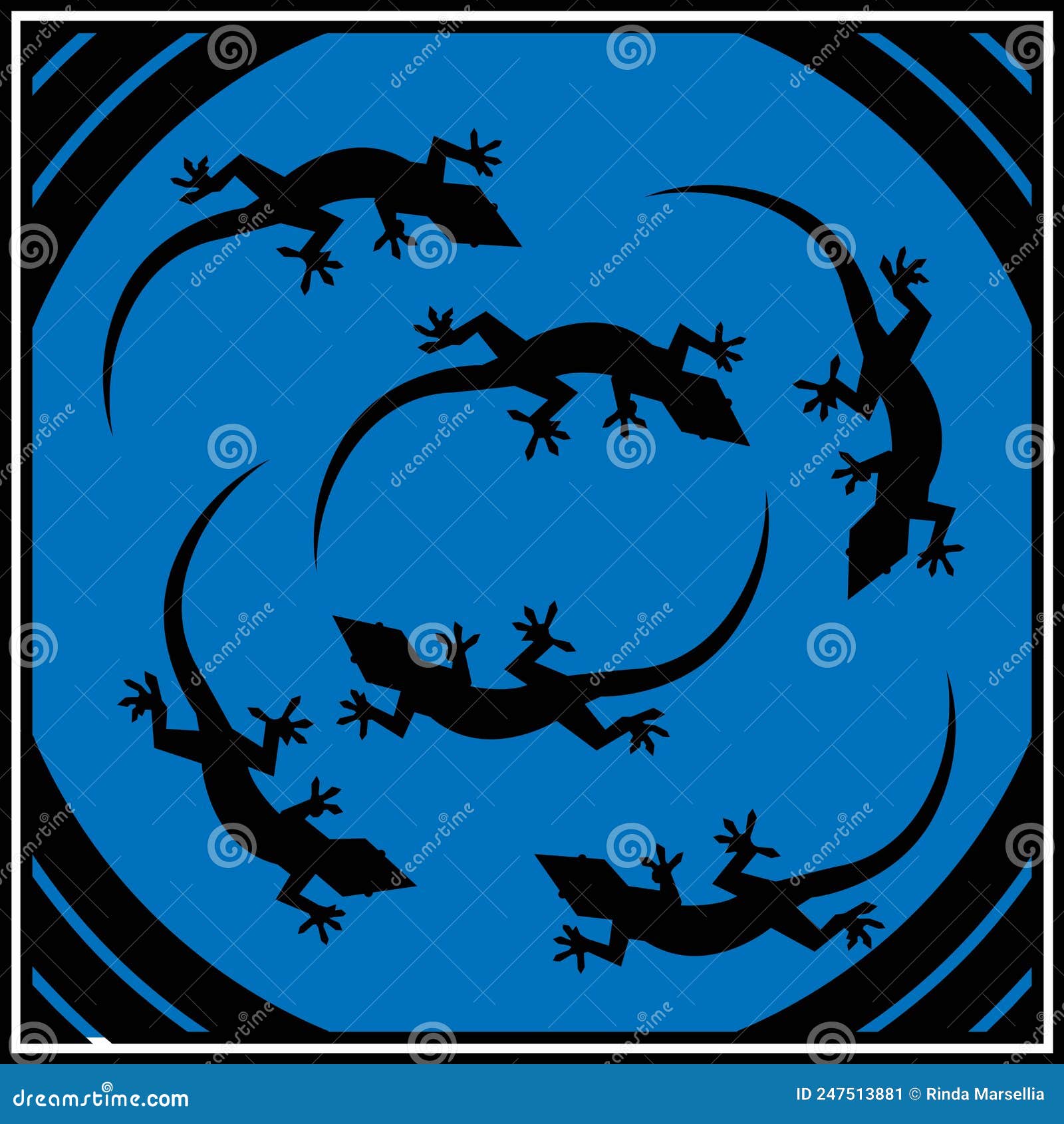 Seamless Pattern with House Lizard. Stock Animal Pattern on Blue ...