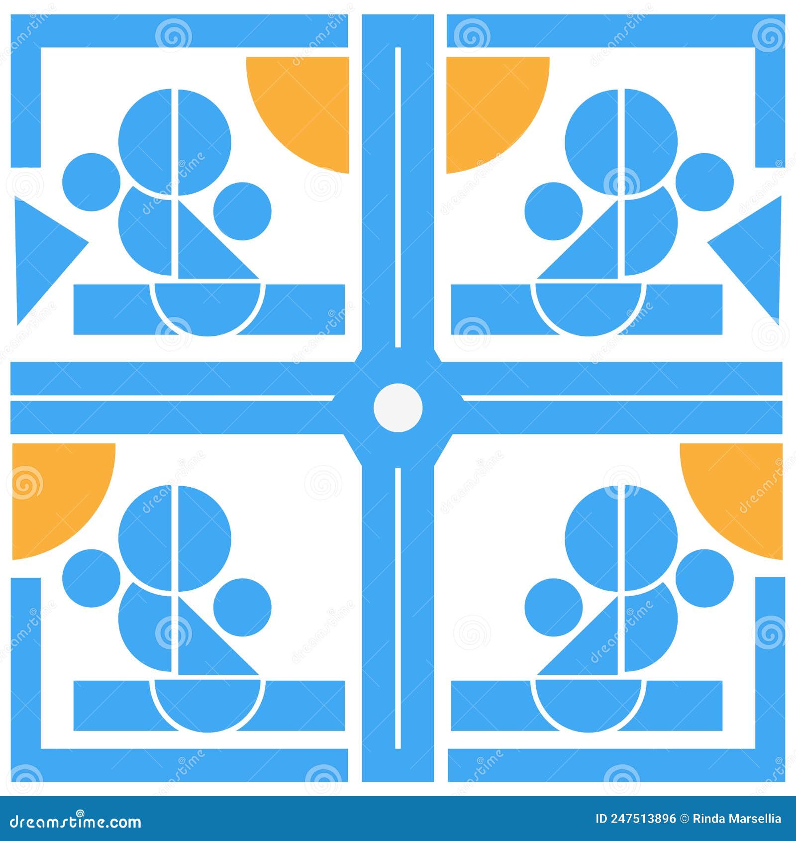 Seamless Pattern with Abstract Person. Stock Vector - Illustration of ...