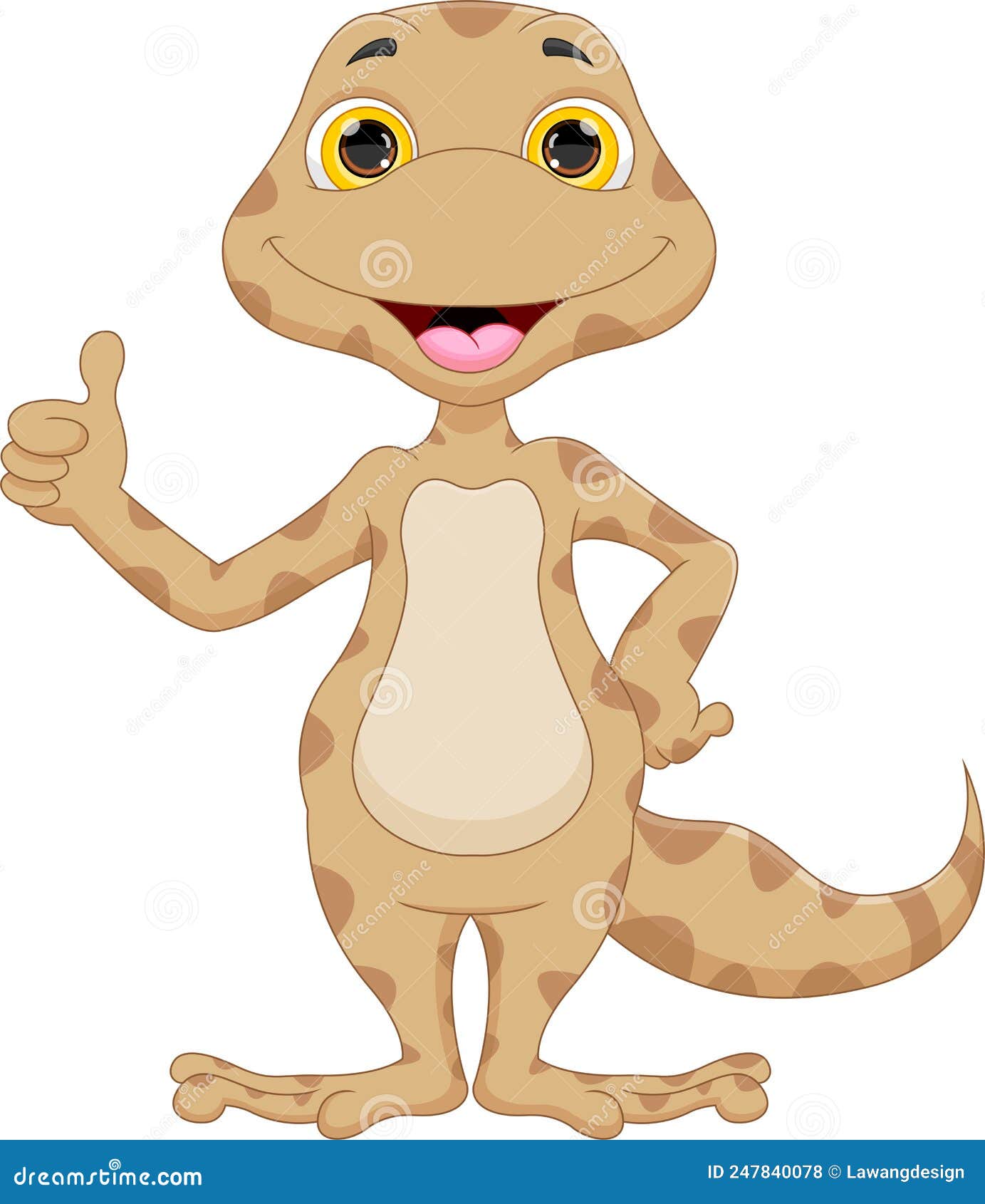 Cute Gecko Cartoon Waving Vector Illustration | CartoonDealer.com #33234184