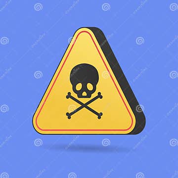 Skull and Bones on Yellow Triangle, Warning Sign, Attention Sign ...