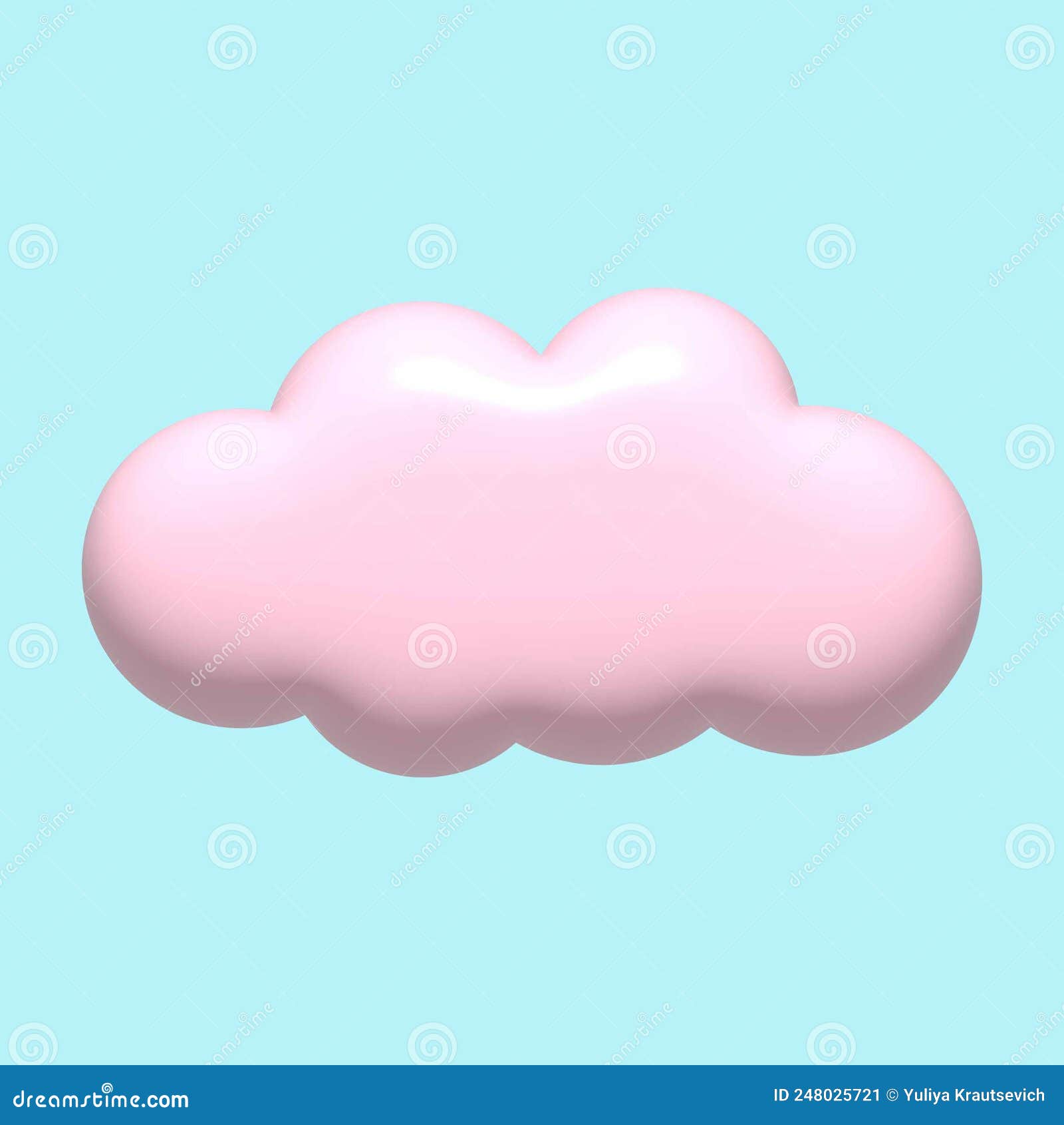 3D Cloud Icon. Pink Cloud on White Background Stock Vector ...