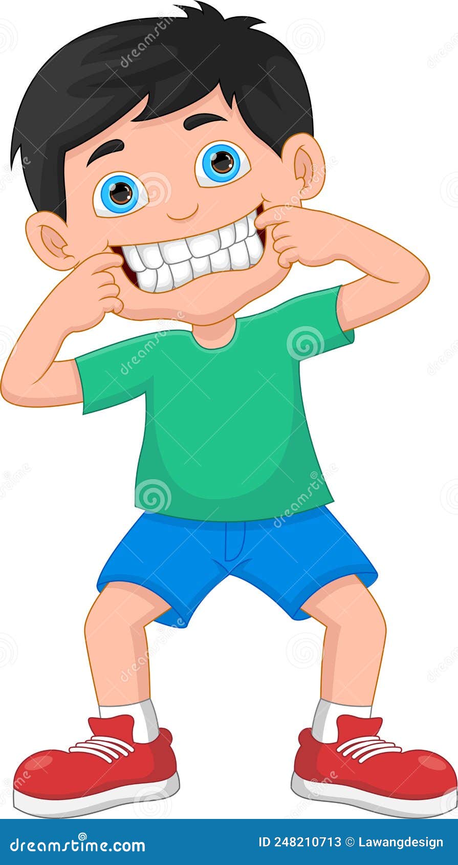 Little Boy Showing His Teeth Stock Vector - Illustration of background ...