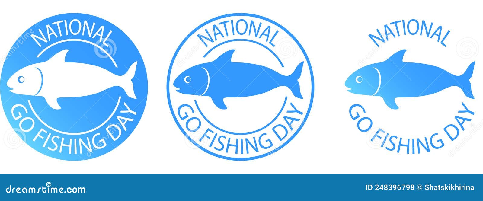 National Go Fishing Day Logo. Fish Icon Stock Vector - Illustration of ...